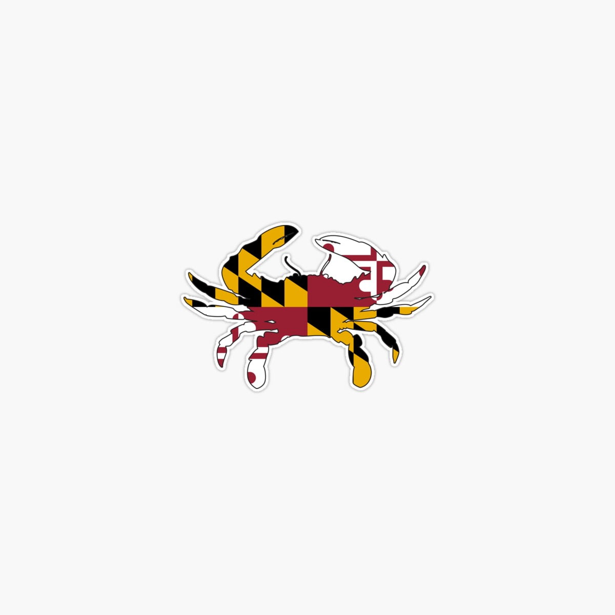 Onim Maryland Flag Crab Sticker, Phone Decal Water Bottle Stickers Car ...