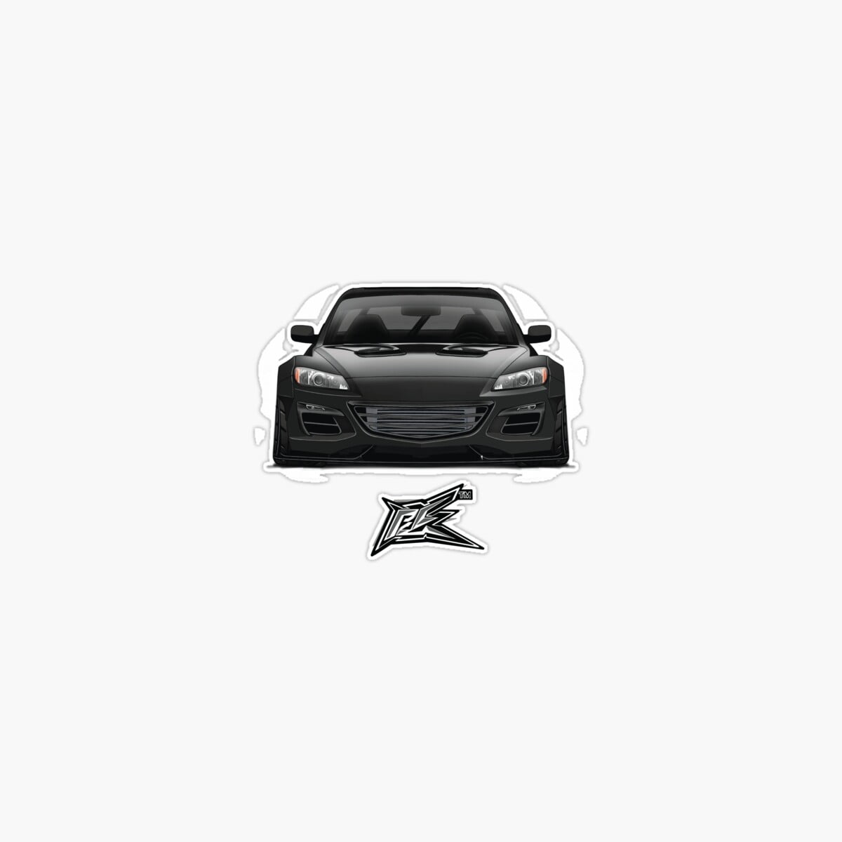 Onim Mazda Rx8 Widebody Black Sticker, Phone Decal Water Bottle ...