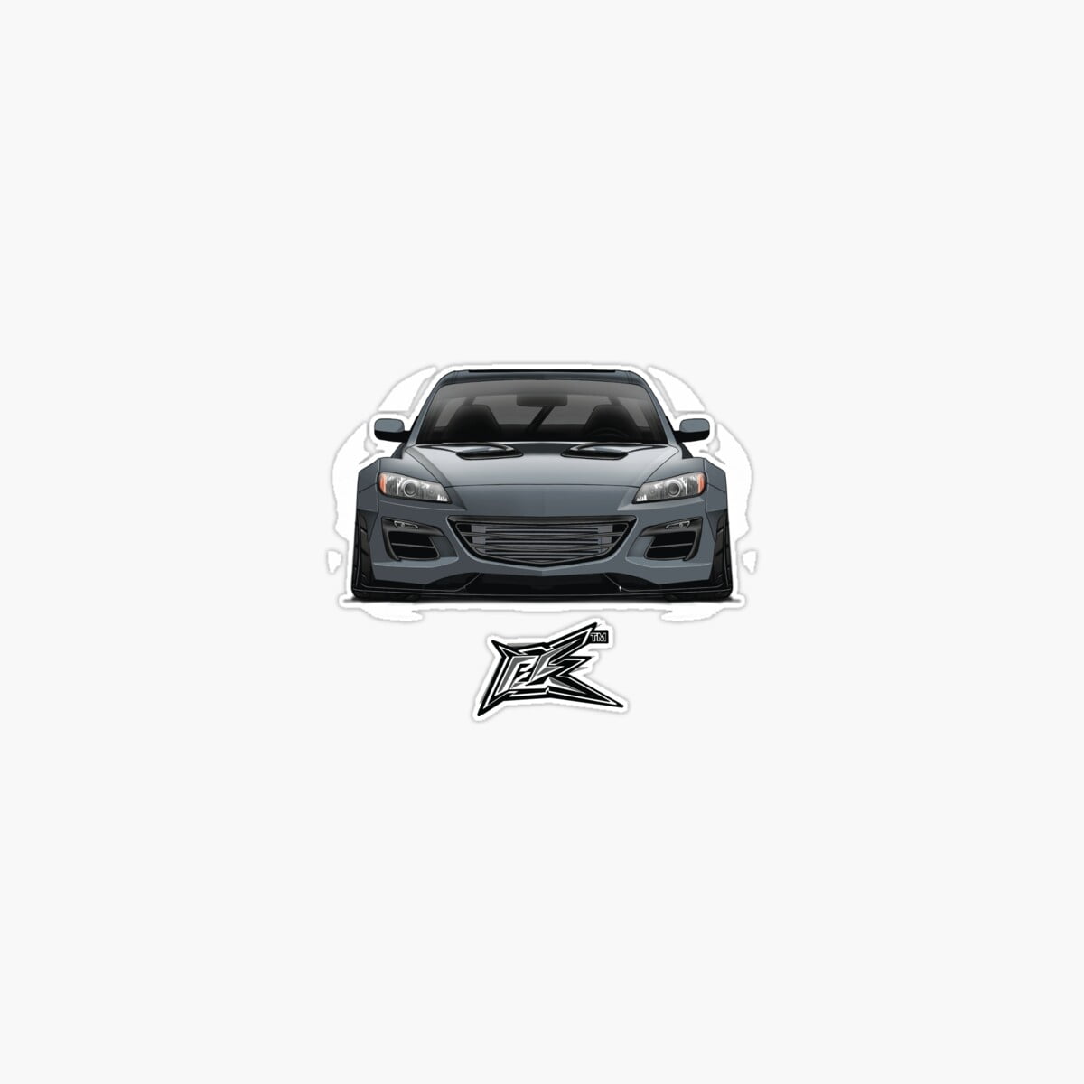 Onim Mazda Rx8 Widebody Gray Sticker, Phone Decal Water Bottle Stickers ...