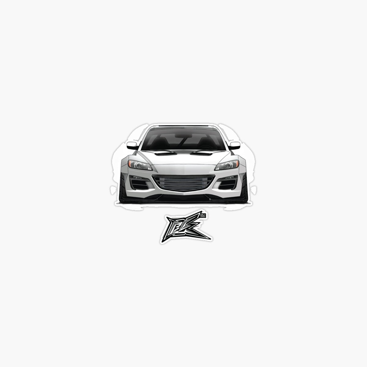 Onim Mazda Rx8 Widebody White Sticker, Phone Decal Water Bottle ...