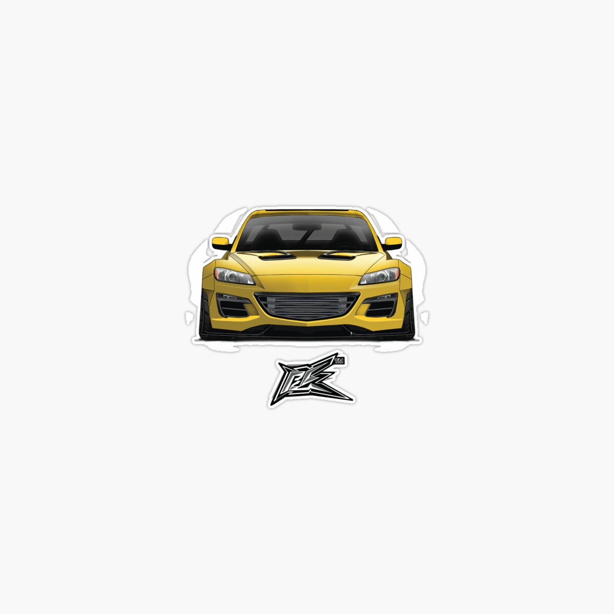 Onim Mazda Rx8 Widebody Yellow Sticker, Phone Decal Water Bottle ...