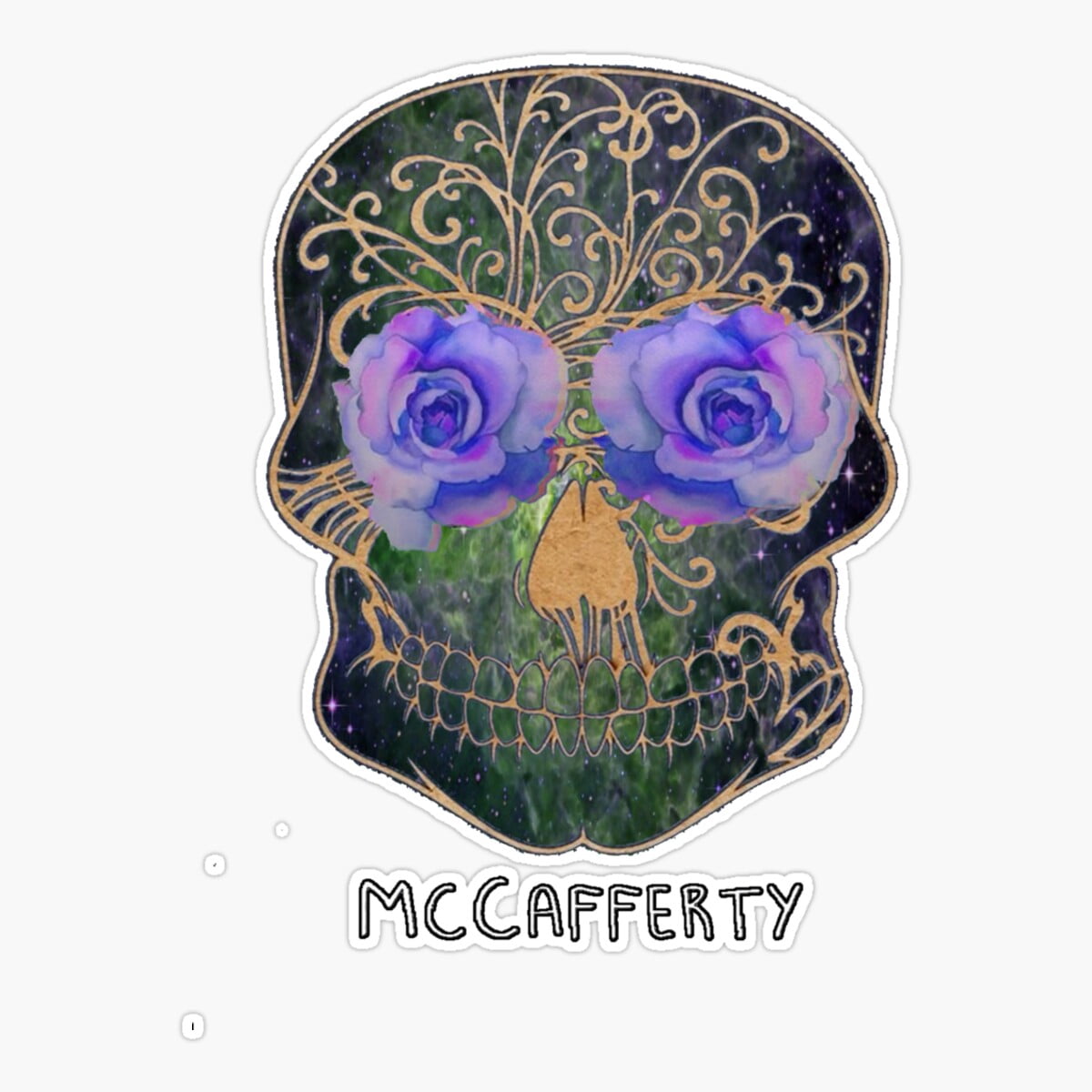 Onim Mccafferty Space Skull Sticker, Phone Decal Water Bottle Stickers ...