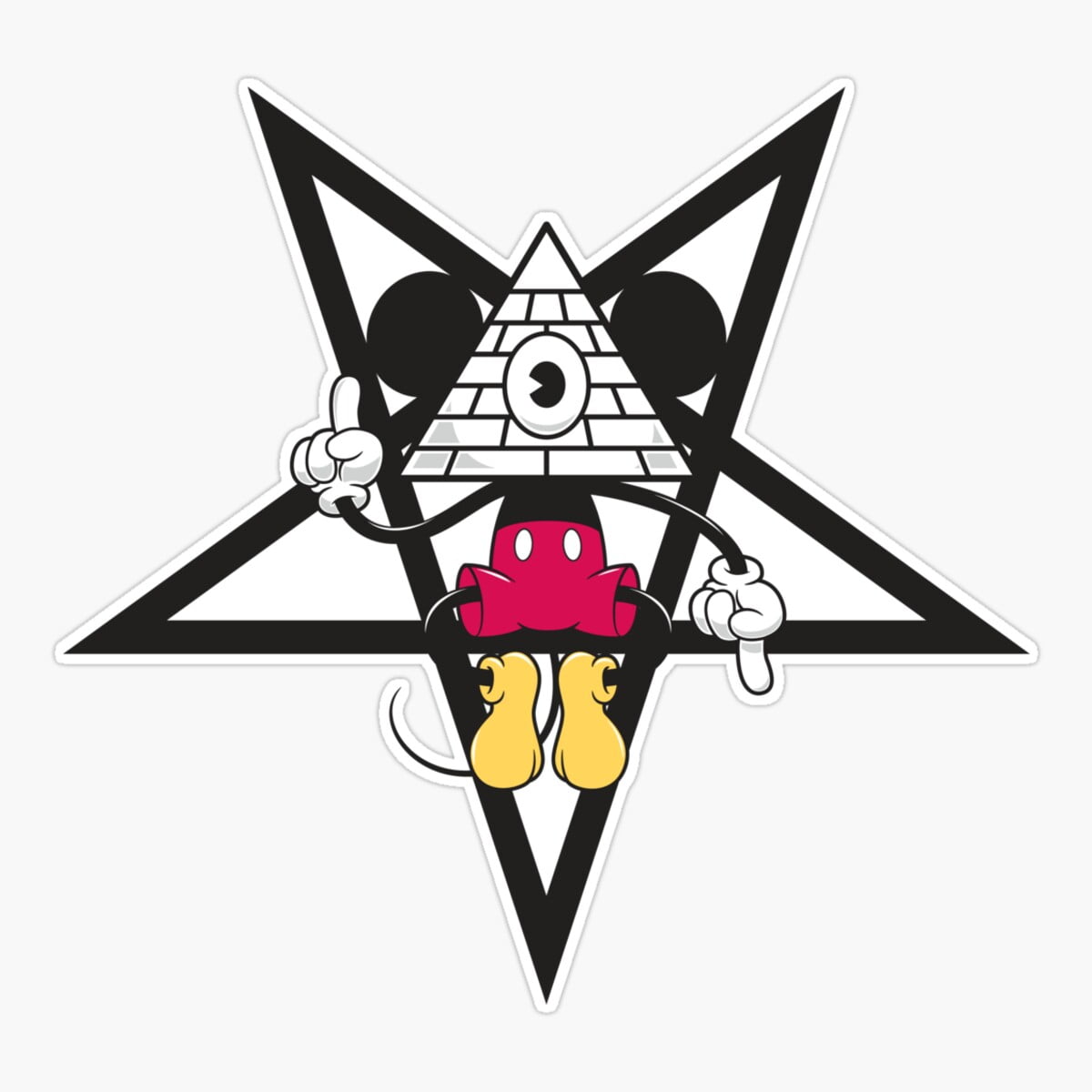 Onim Mcky Nous - Satanic Vintage Cartoon Sticker, Phone Decal Water ...