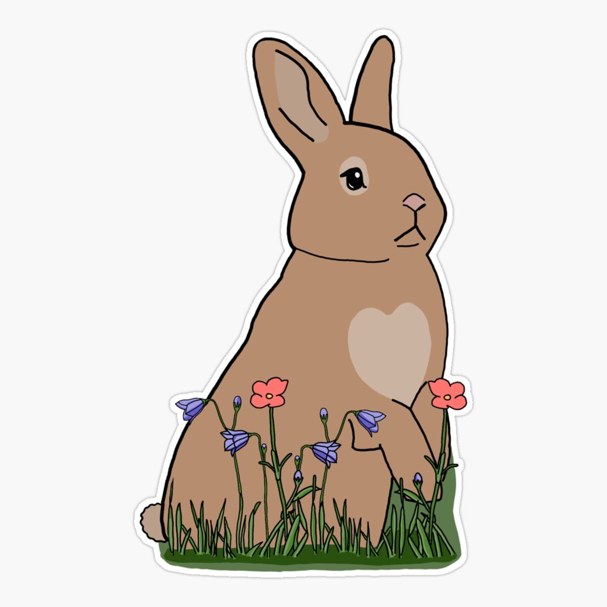 Onim Meadow Bunny Sticker, Phone Decal Water Bottle Stickers Car Decals ...