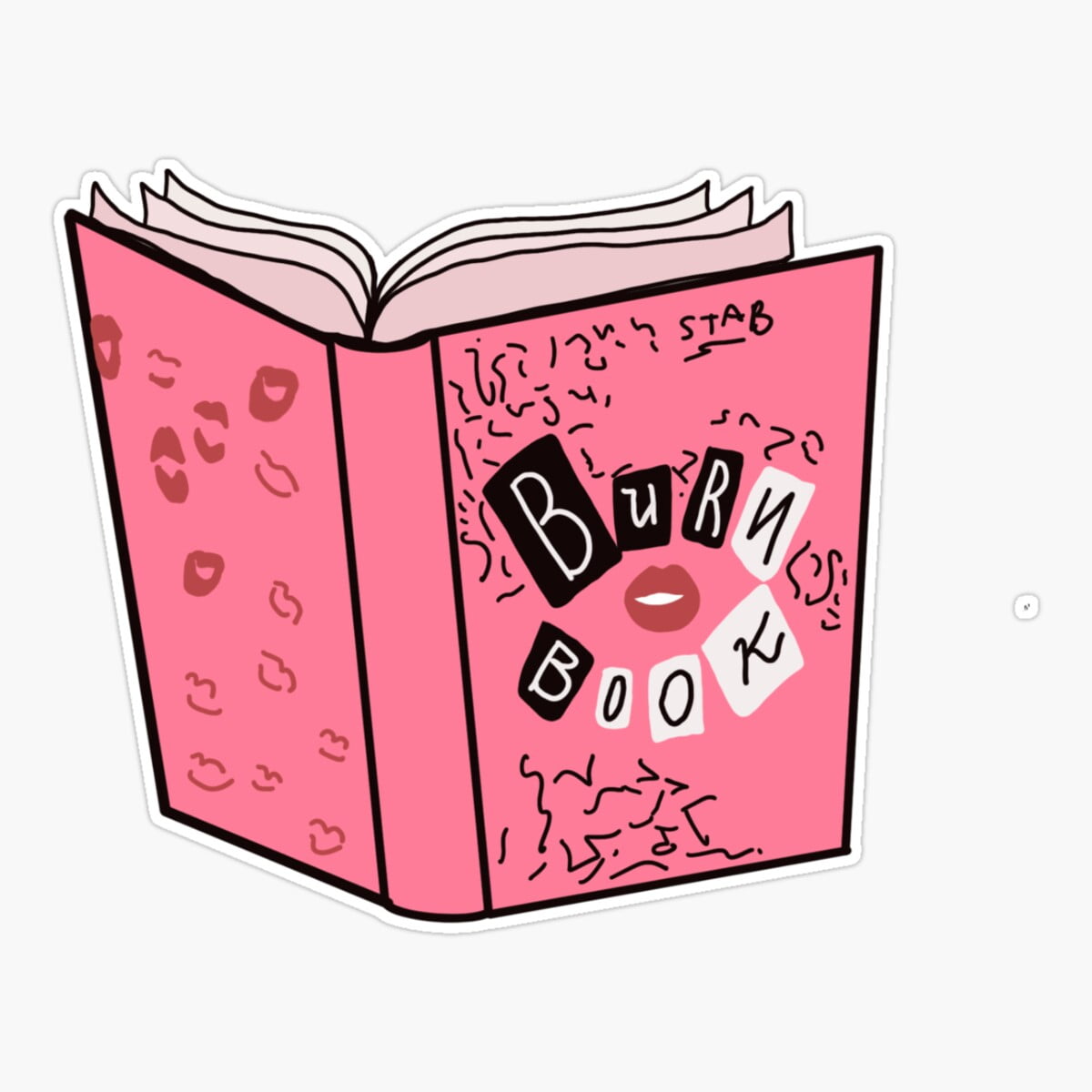 Onim Mean Girls Burn Book Sticker, Phone Decal Water Bottle Stickers Car Decals, Funny Birthday ...