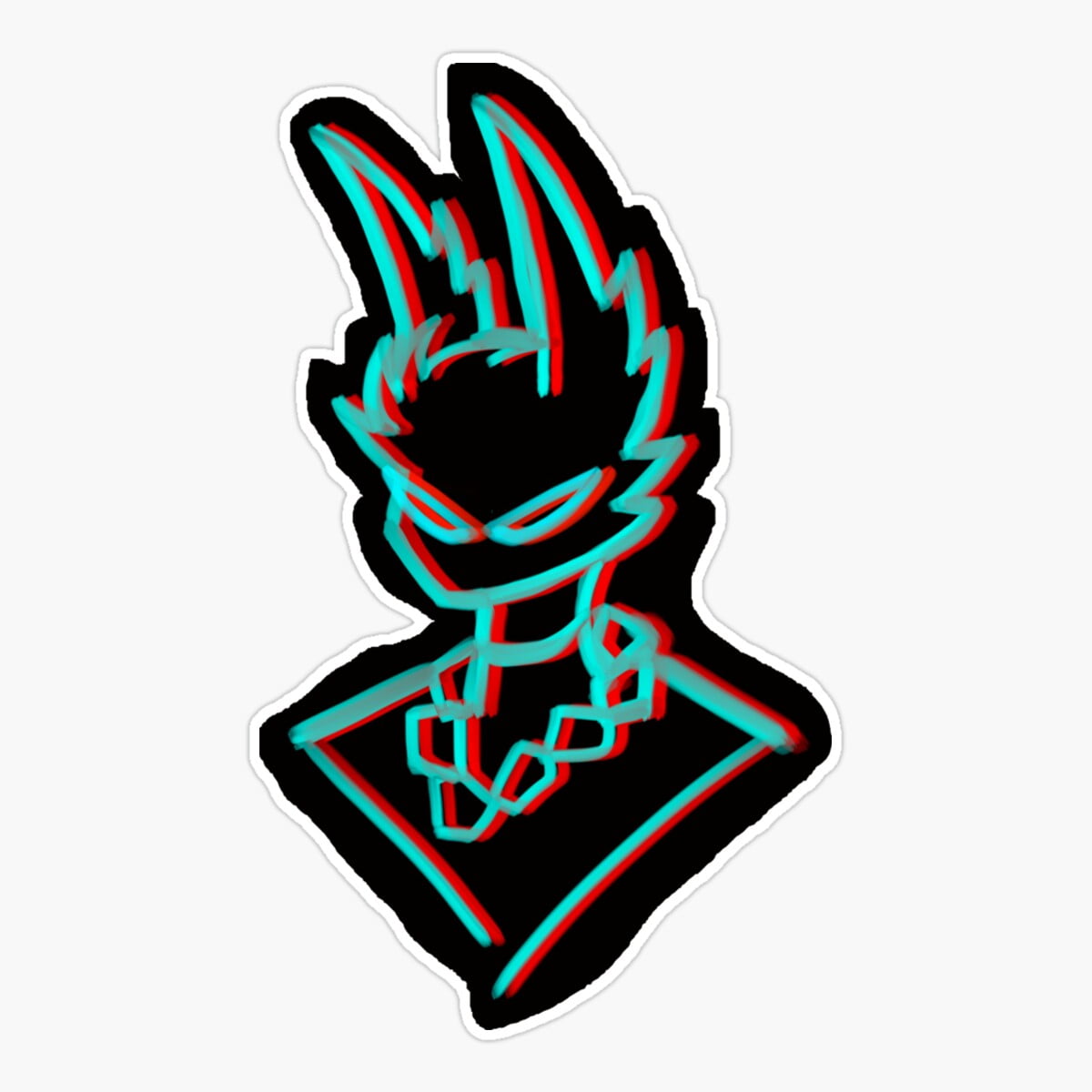 Onim Mean! Tricolor Simple Bust Sticker, Phone Decal Water Bottle ...