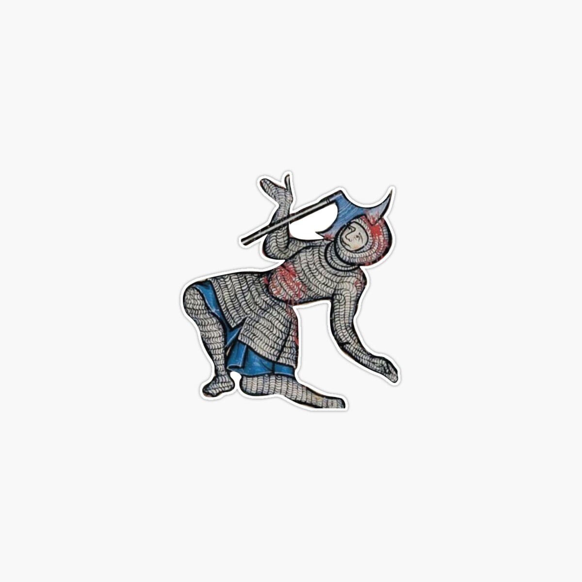 Onim Medieval Knight Meme Sticker, Phone Decal Water Bottle Stickers ...