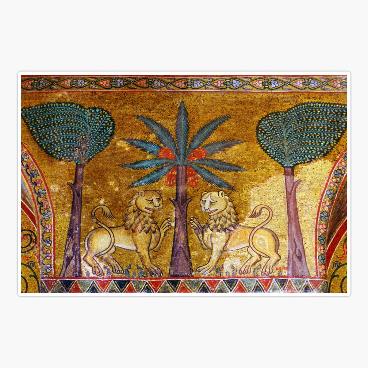 Onim Medieval Mosaics From The Palace Of Normans Sicily ,Couple Of ...