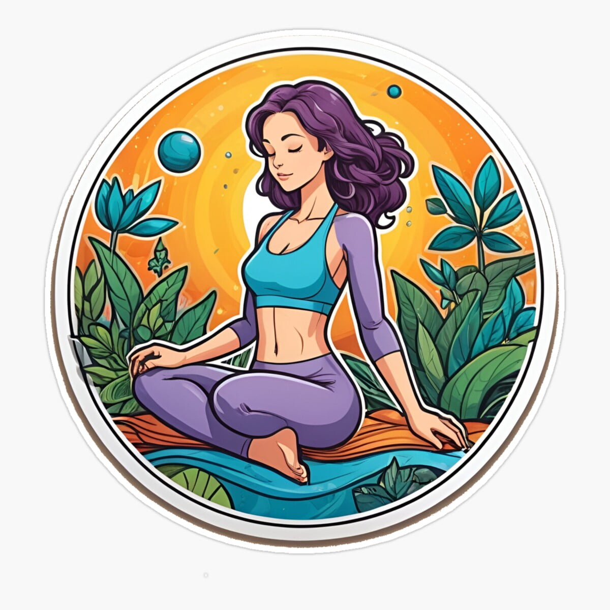 Onim Meditation For Emotional Wellness Sticker, Phone Decal Water ...