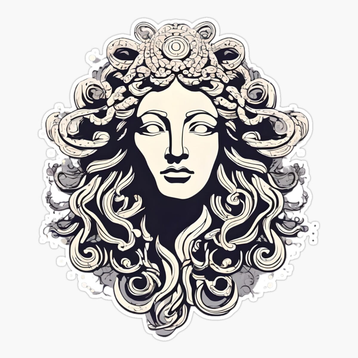 Onim Medusa Greek Mythology Sticker, Phone Decal Water Bottle Stickers Car Decals, Funny ...