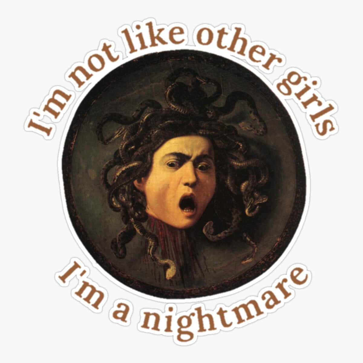 Onim Medusa Pick Me; Mythology Sticker, Phone Decal Water Bottle Stickers Car Decals, Funny ...