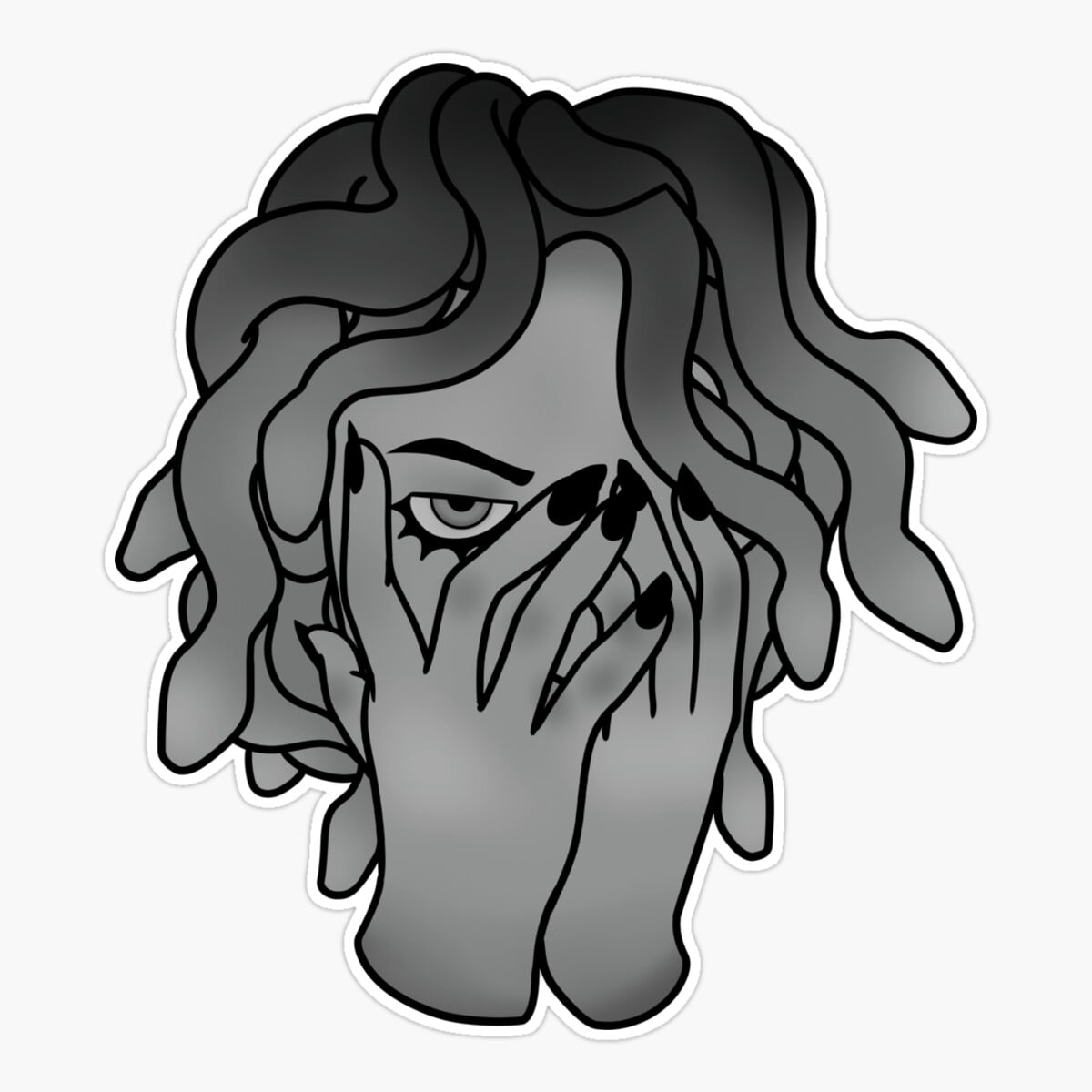 Onim Medusa The Innocent - Statue Sticker, Phone Decal Water Bottle ...