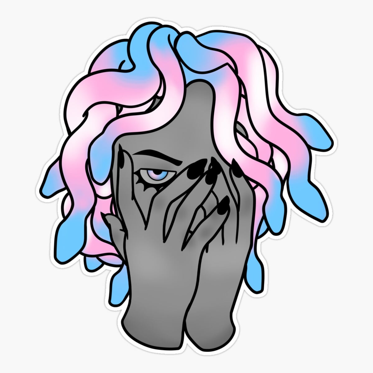 Onim Medusa The Innocent - Trans Pride Sticker, Phone Decal Water ...