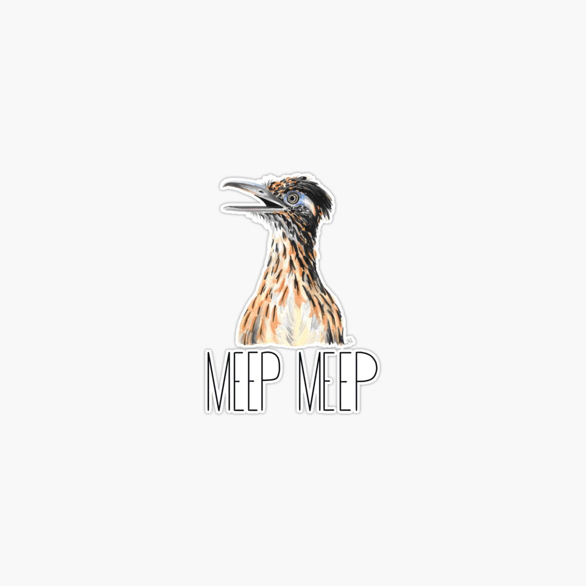 Onim Meep Meep (Greater Roadrunner) Sticker, Phone Decal Water Bottle ...