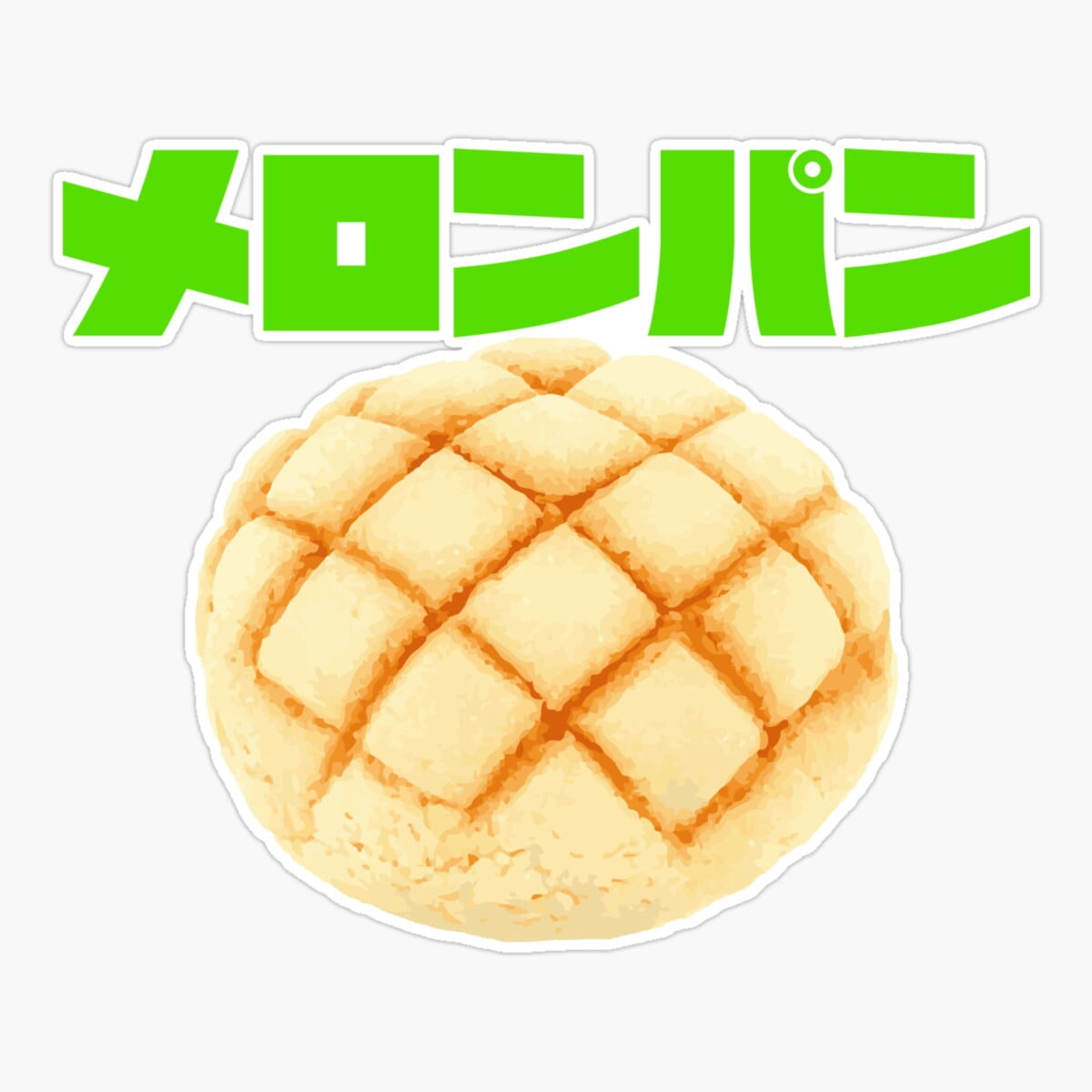 Onim Melonpan メロンパン Japanese Sweet Bread Melon Pan Sticker, Phone Decal ...