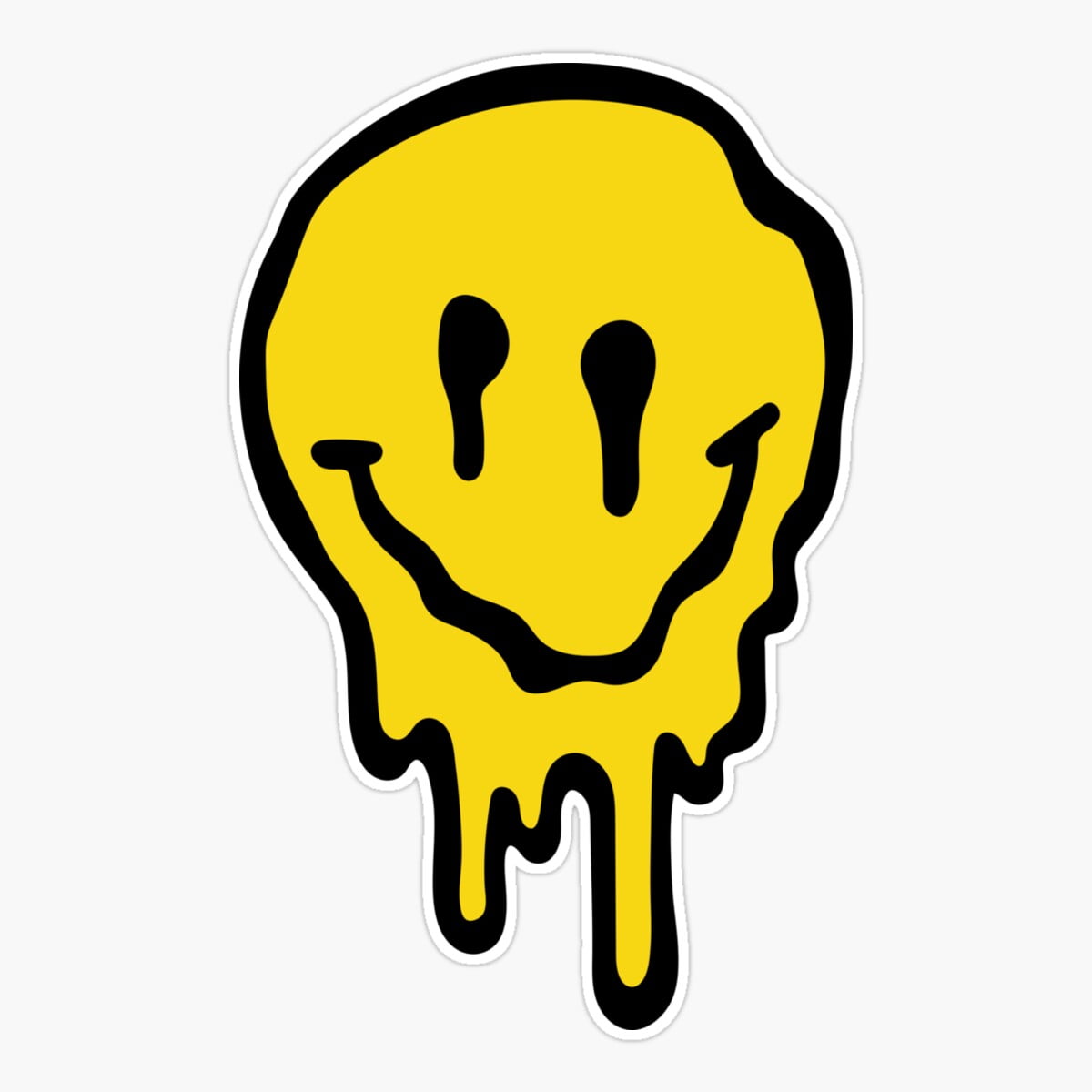 Onim Melting Acid Smiley Face Sticker, Phone Decal Water Bottle ...