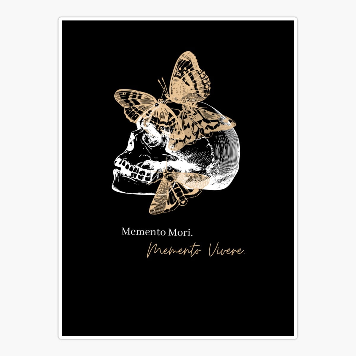 Onim Memento Mori. Memento Vivere Sticker, Phone Decal Water Bottle ...