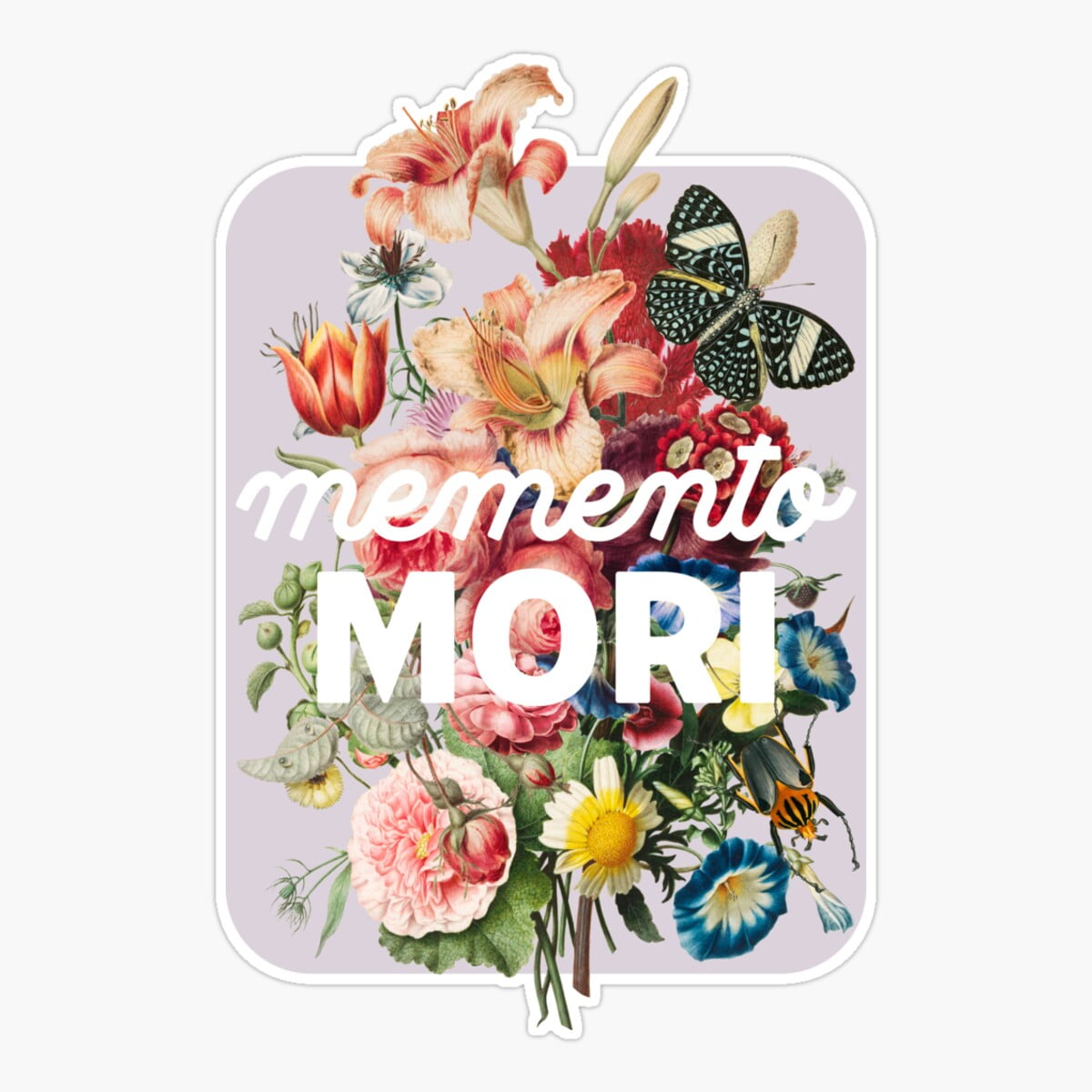 Onim Memento Mori - Remember You Must Die - Botanical Sticker, Phone ...