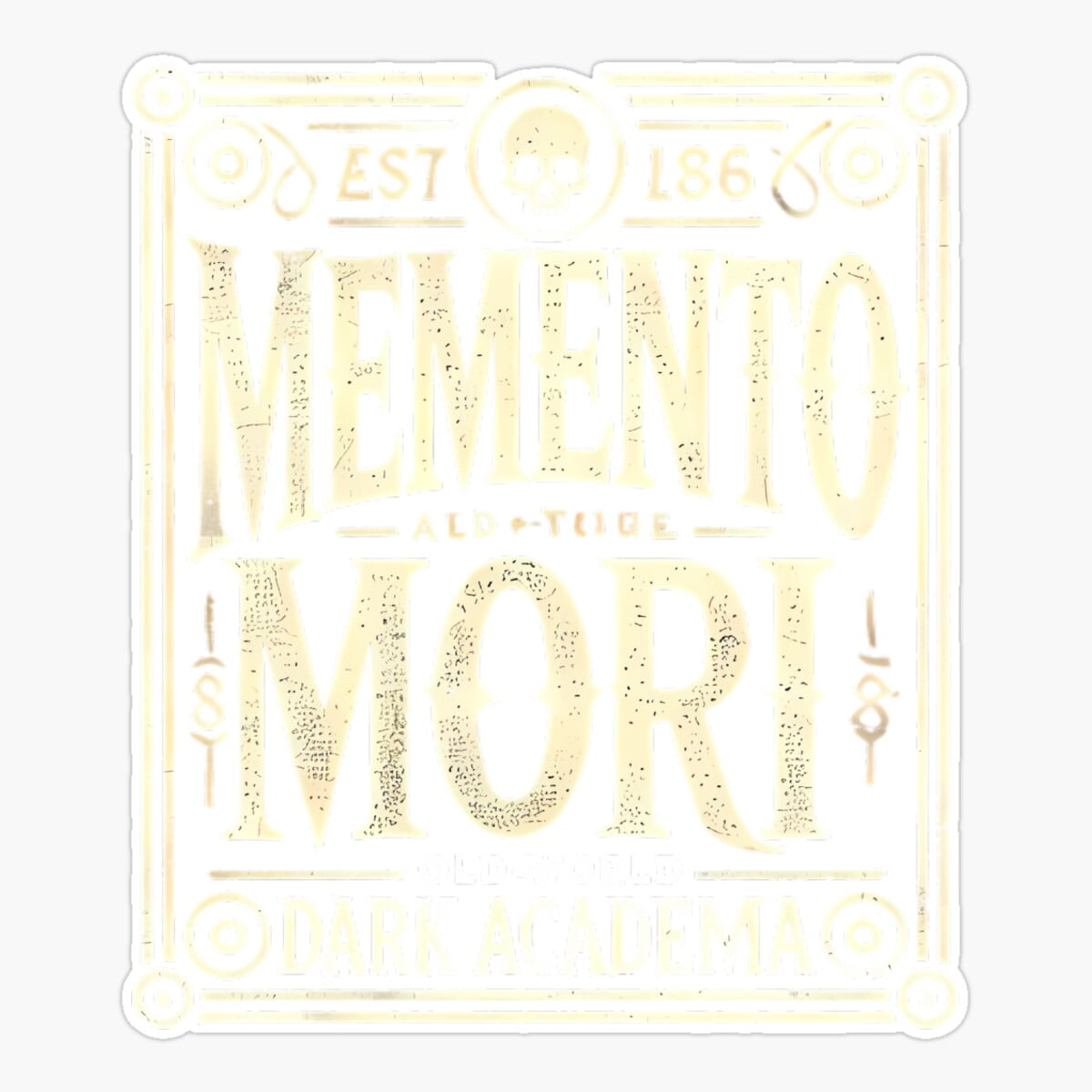 Onim Memento Mori - Timeless Dark Academia Aesthetic Tee Sticker, Phone ...