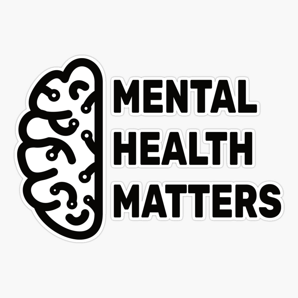 Onim Mental Health Matters Awareness Brain Sticker, Phone Decal Water ...