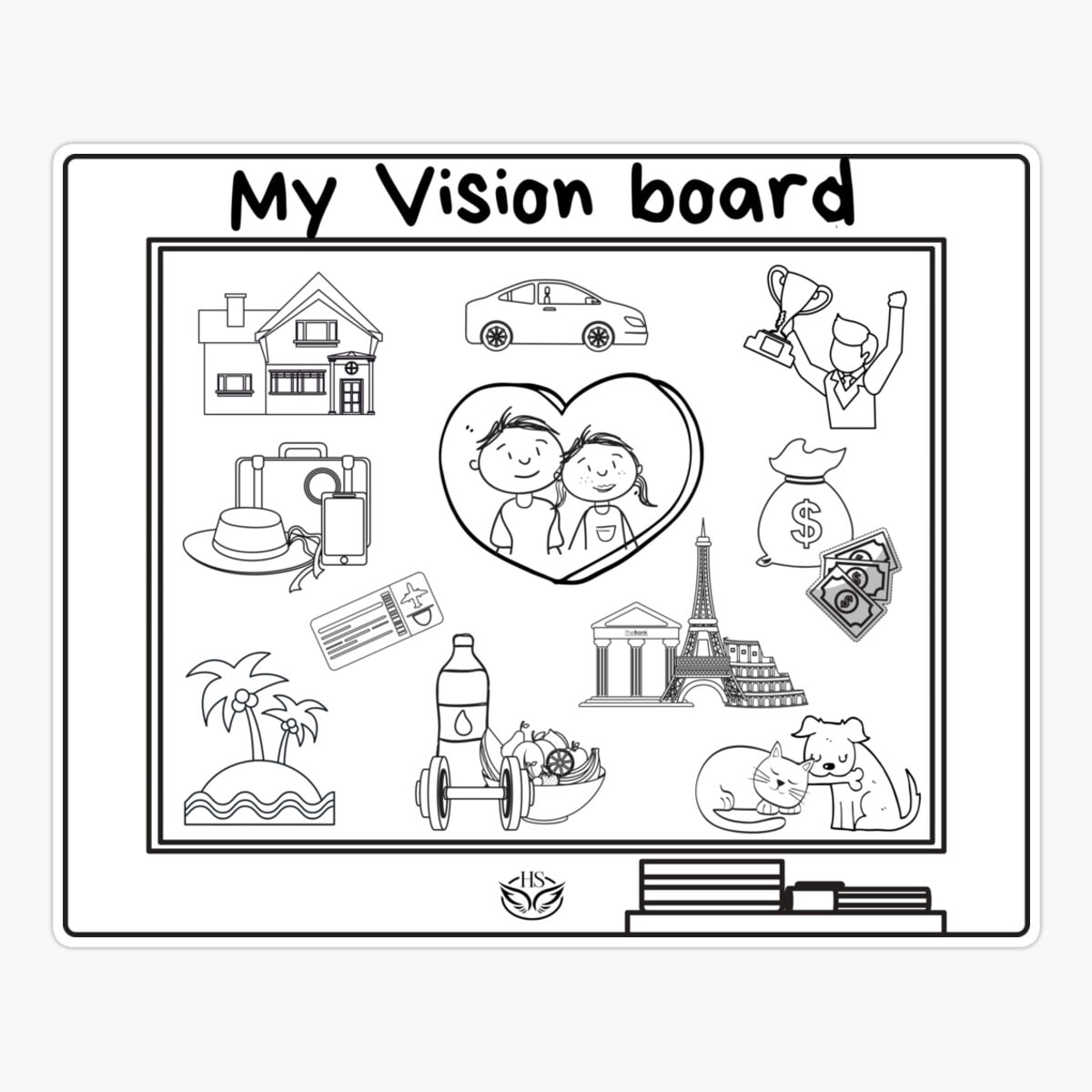 Onim Mental Training Hs My Vision Board Sticker, Phone Decal Water ...