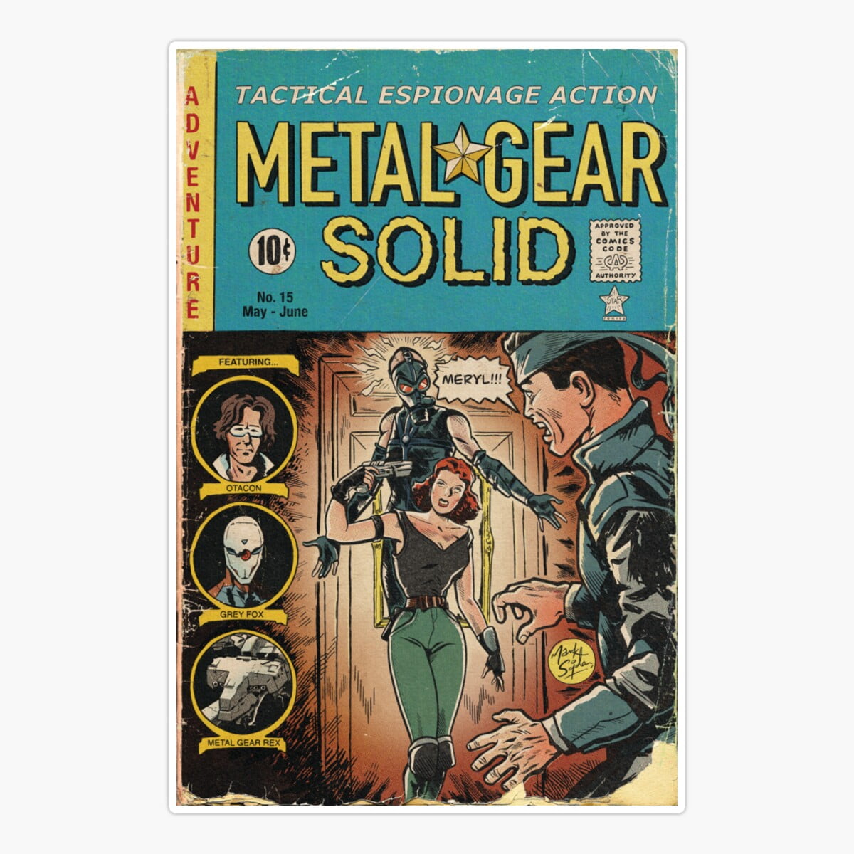 Onim Metal Gear Solid Fan Art Comic Cover Sticker, Phone Decal Water ...