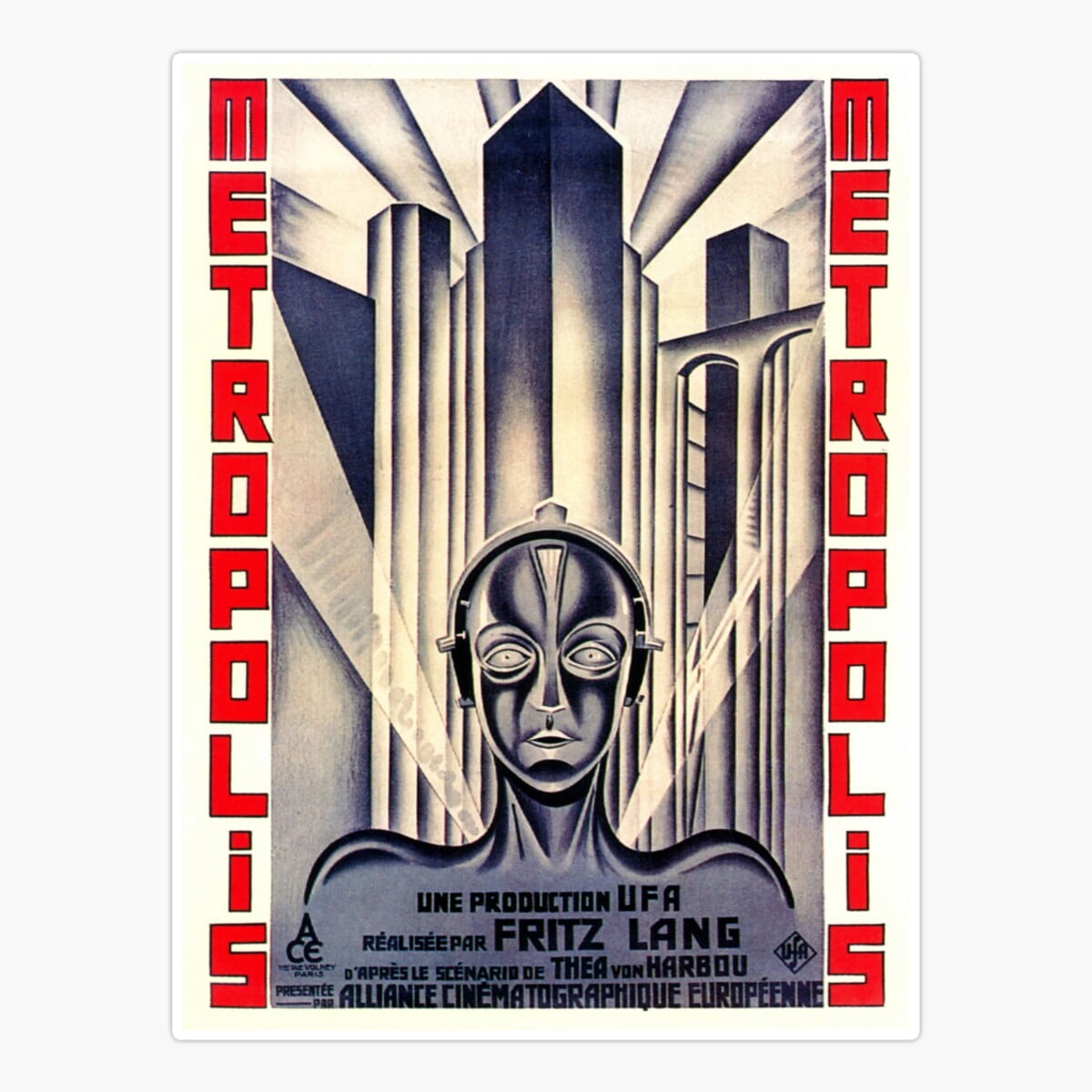 Onim Metropolis Fritz Lang Retro Classic Movie Sticker, Phone Decal ...