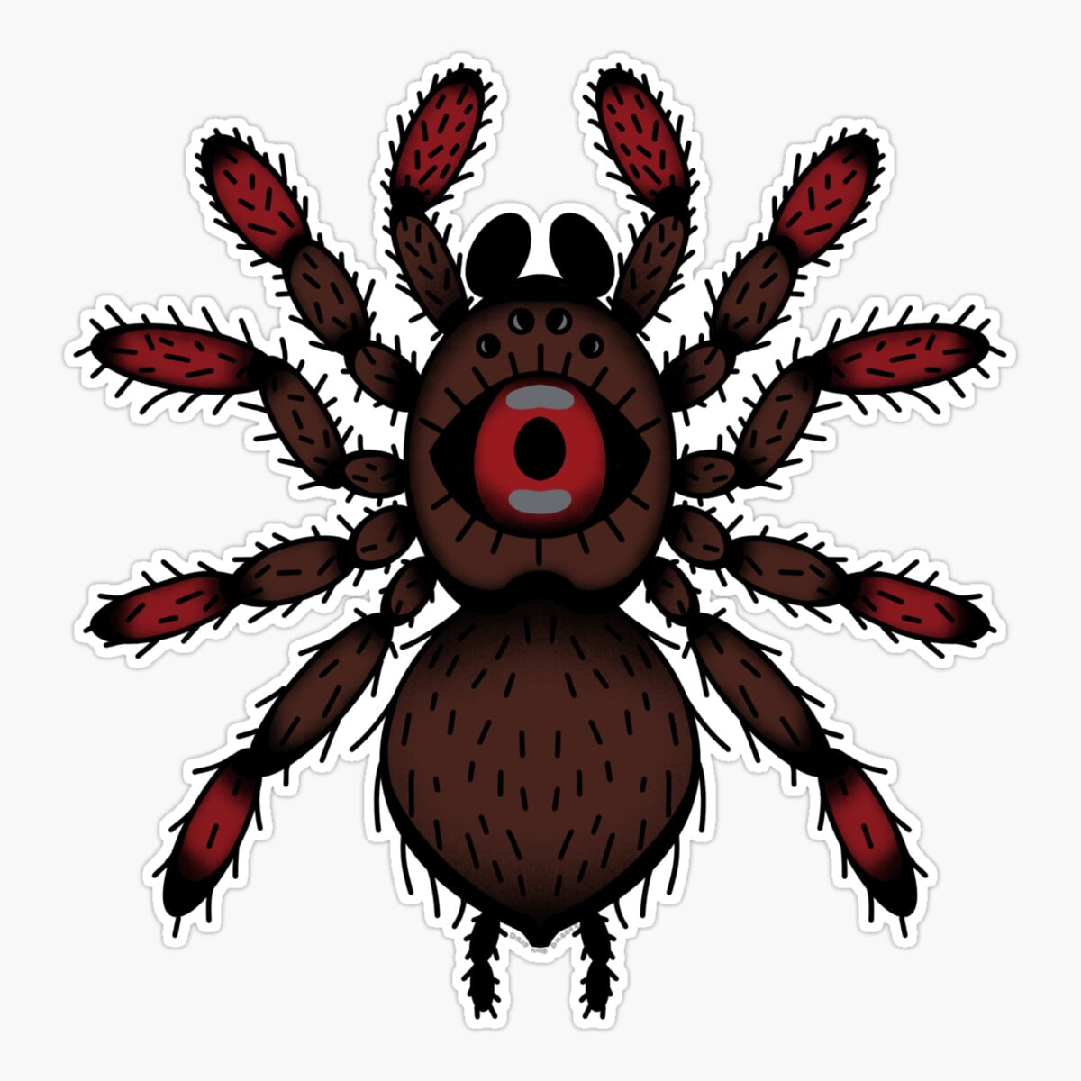 Onim Mexican Red Knee Tarantula Spider In Traditional Tattoo Style ...