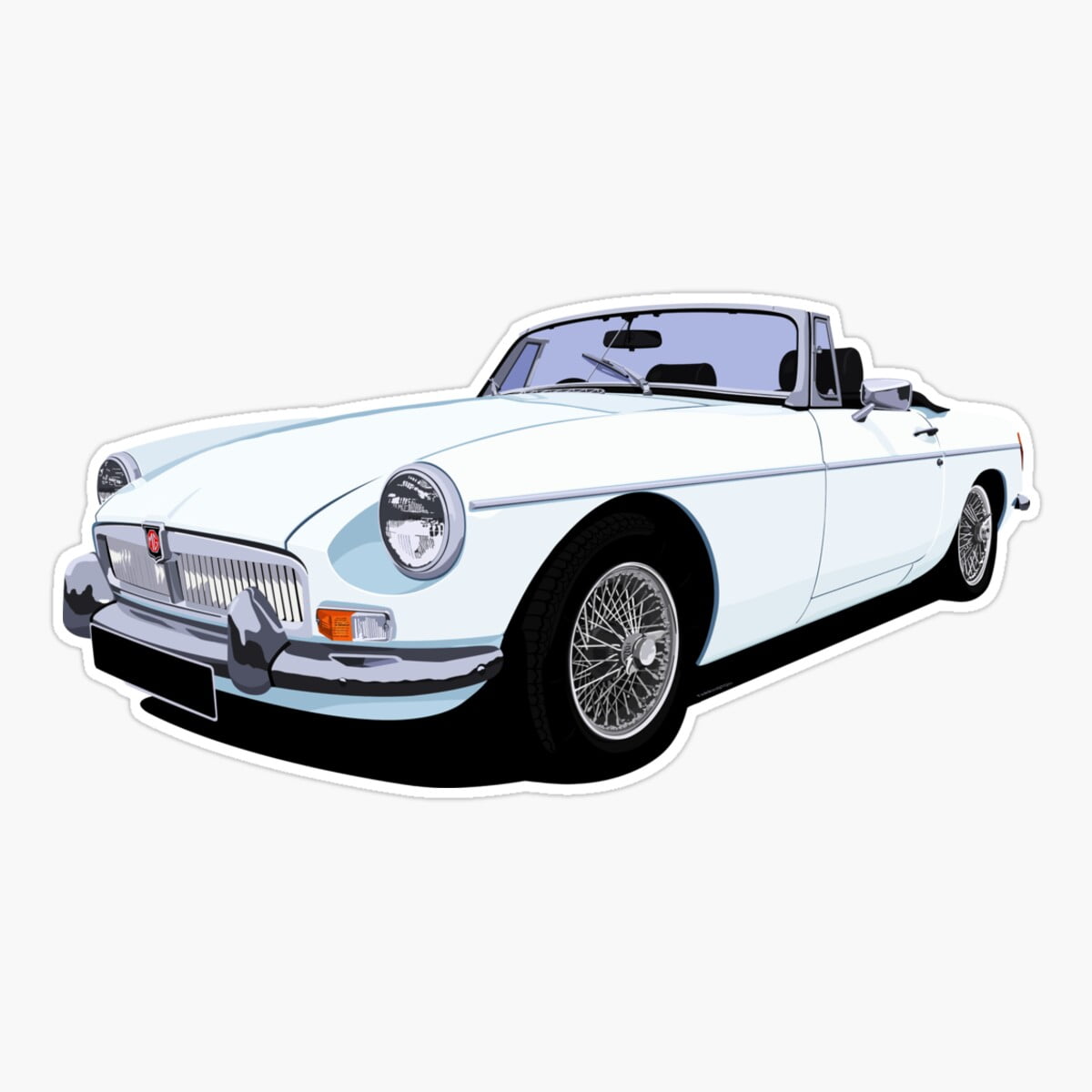 Onim Mgb Roadster White Sticker, Phone Decal Water Bottle Stickers Car ...