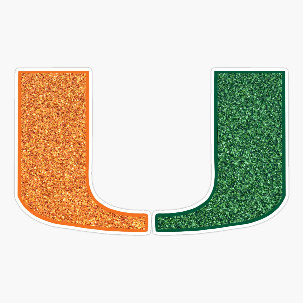Onim Miami Glitter U Sticker, Phone Decal Water Bottle Stickers Car ...