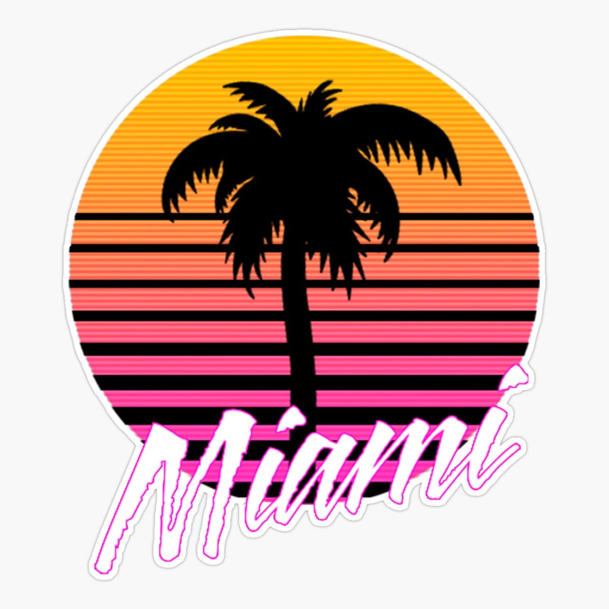 Onim Miami Sticker, Phone Decal Water Bottle Stickers Car Decals, Funny ...