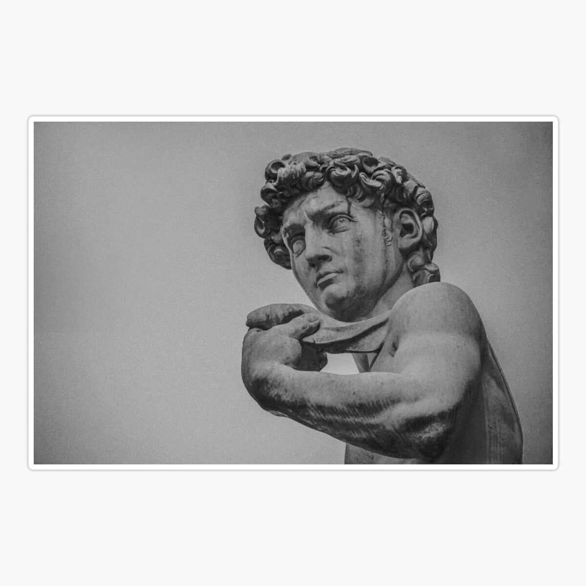 Onim Michelangelo'S David Black And White Sticker, Phone Decal Water ...