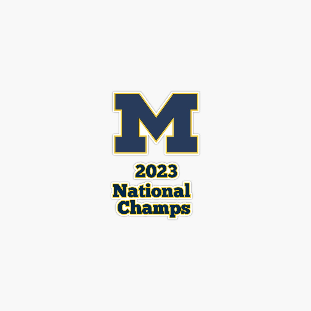 Onim Michigan Wolverines 2023 National Champs Sticker, Phone Decal ...