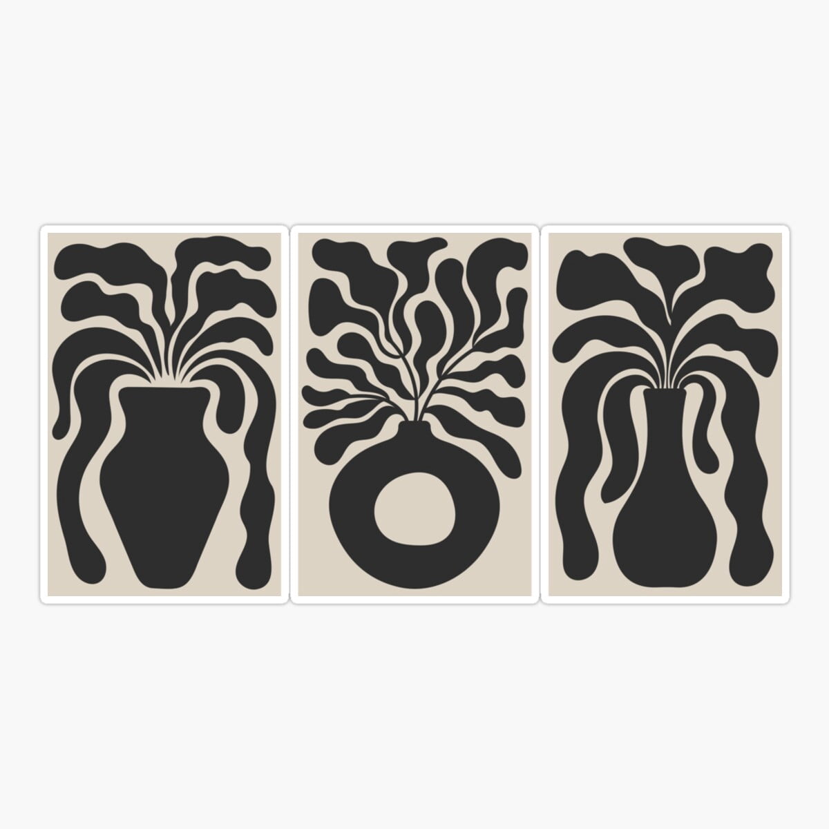 Onim Mid-Century Modern Botanical Flow – Bauhaus-Inspired Wall Art With ...