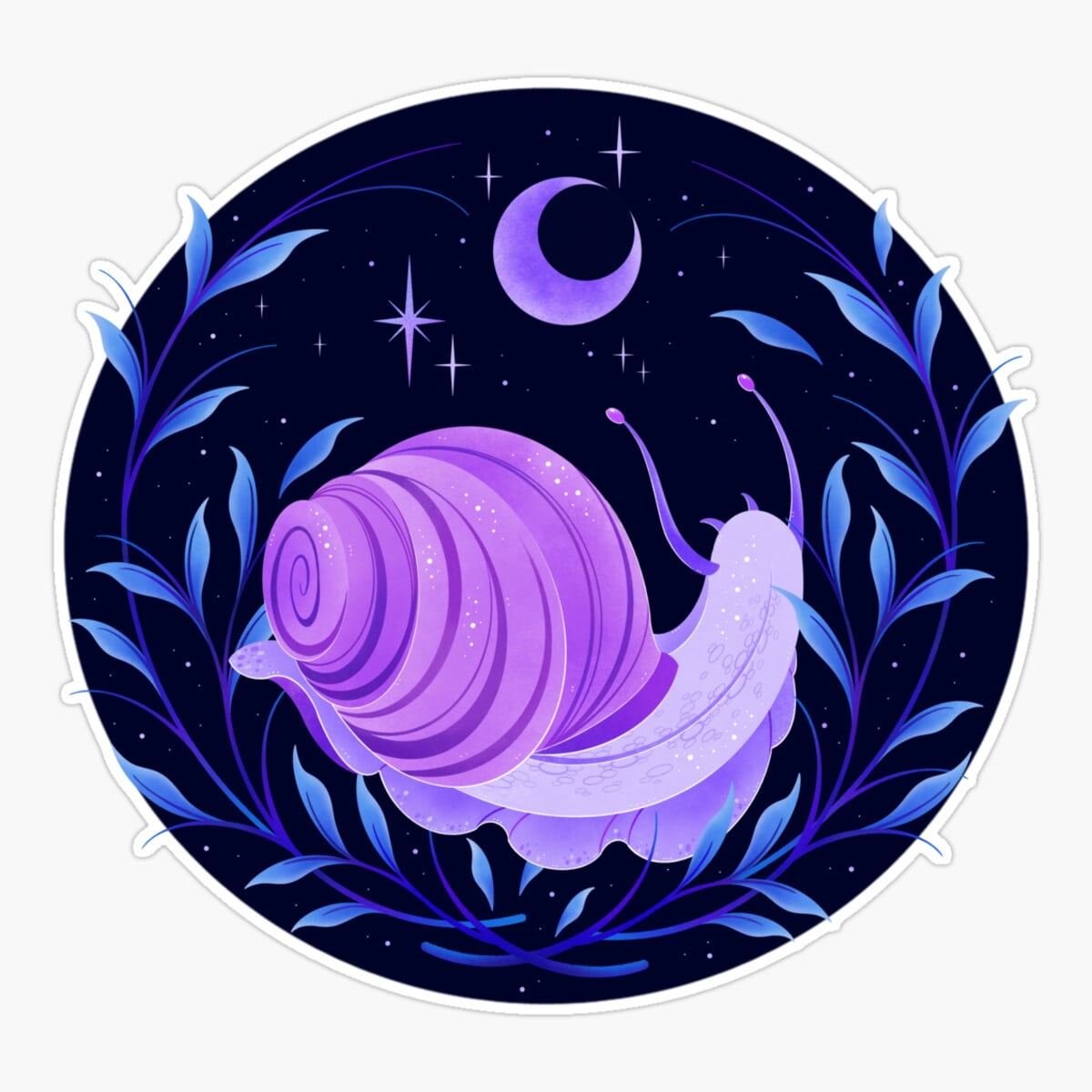 Onim Midnight Space Snail Sticker, Phone Decal Water Bottle Stickers ...