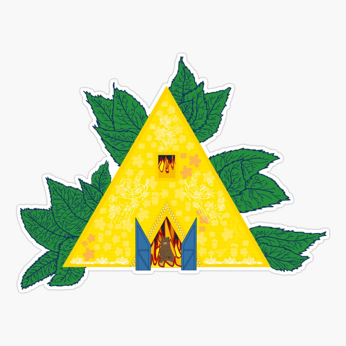 Onim Midsommar Temple (Hidden Images) Sticker, Phone Decal Water Bottle ...