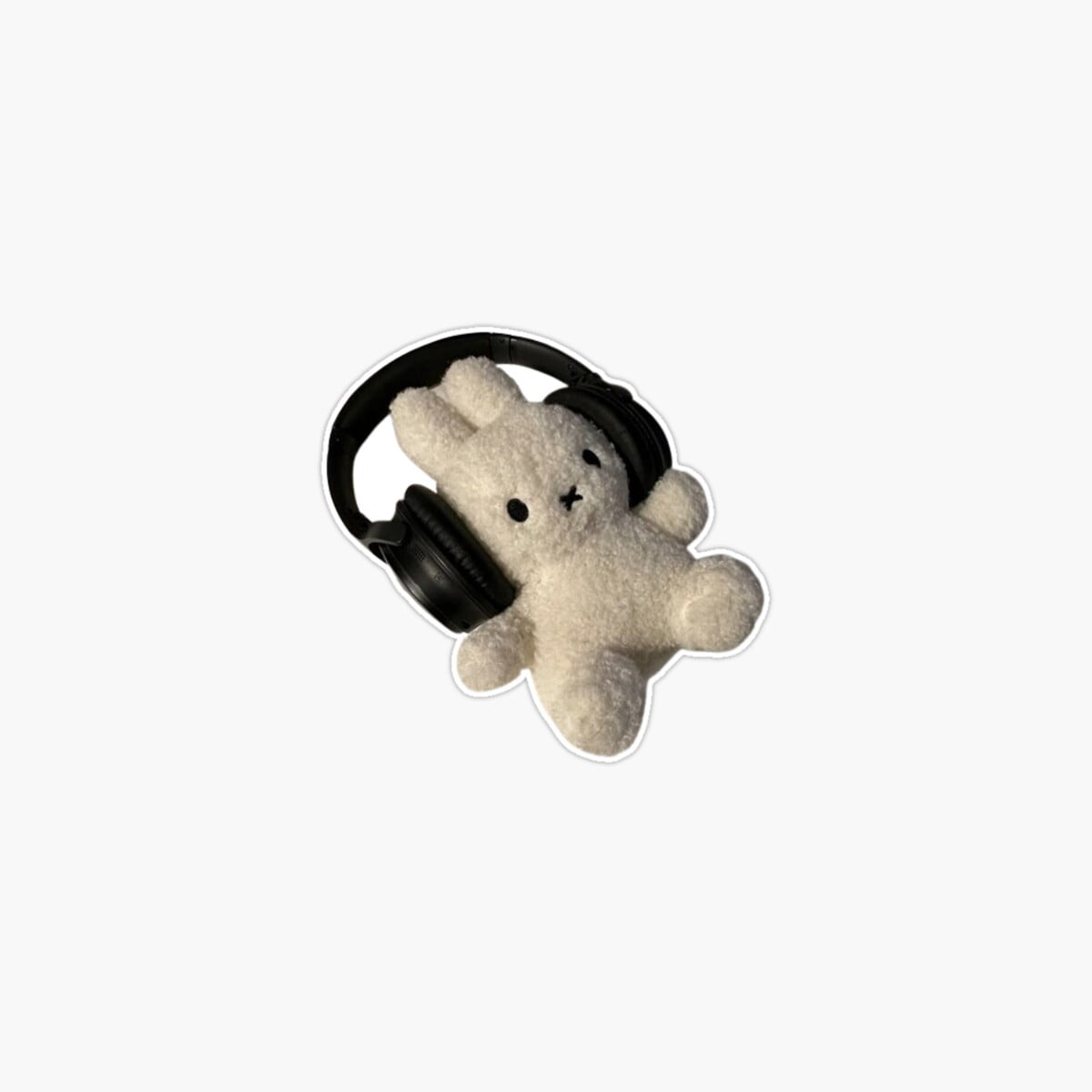 Onim Miffy Bunny With Headphone Sticker Sticker, Phone Decal Water ...