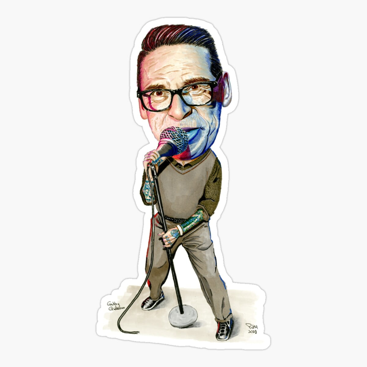 Onim Mike “Gabby” Gaborno - Cadillac Tramps Sticker, Phone Decal Water ...