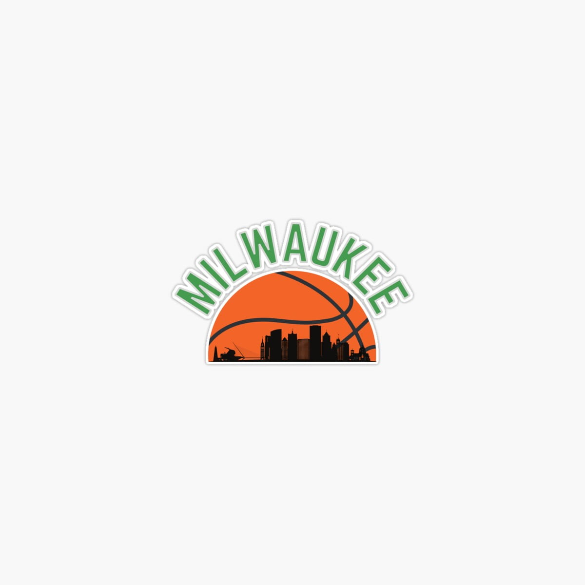 Onim Milwaukee Basketball Sticker, Phone Decal Water Bottle Stickers ...