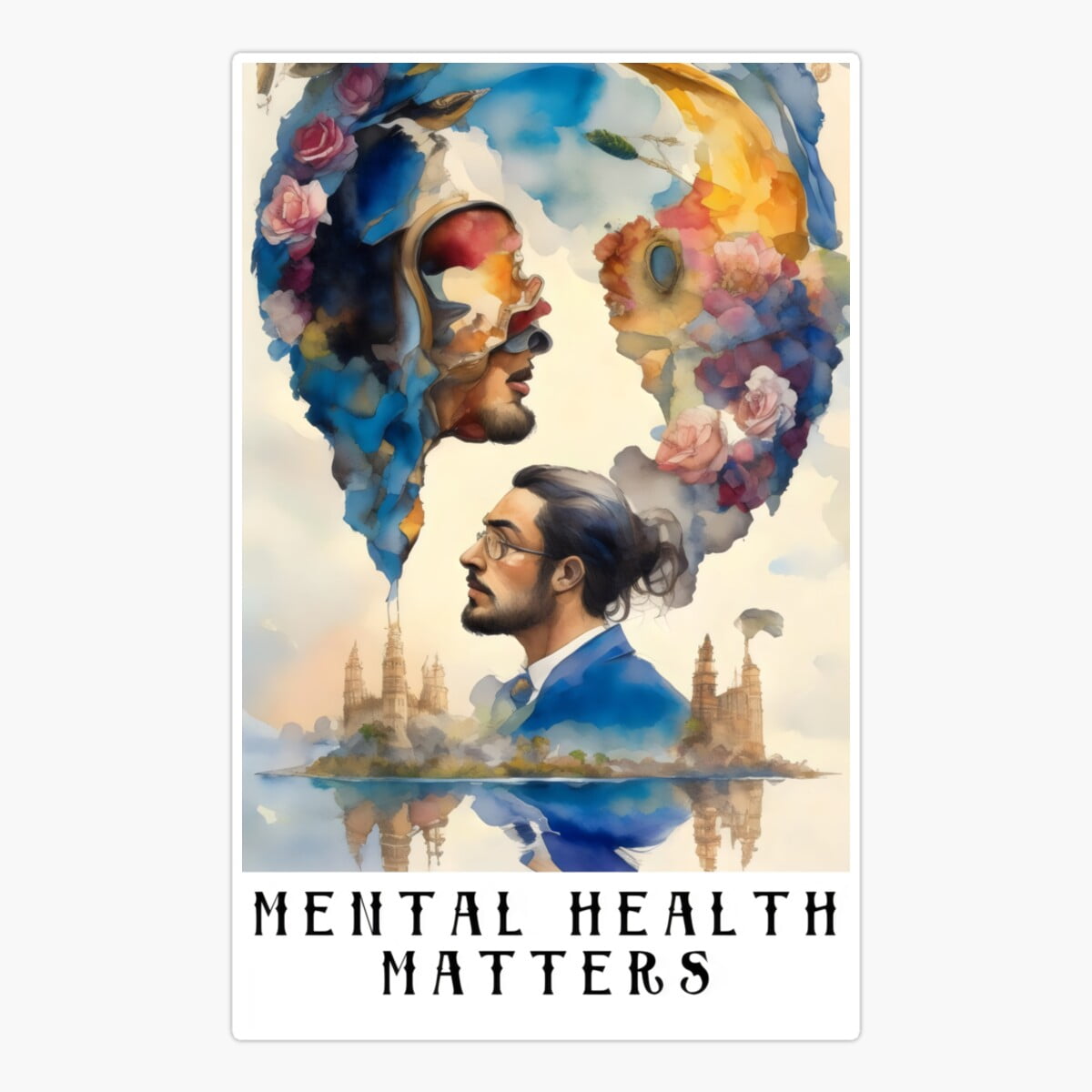 Onim Mind Matters: Mental Health Awareness Sticker, Phone Decal Water ...