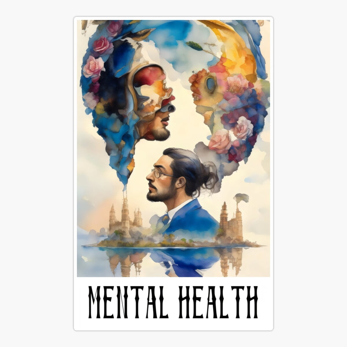 Onim Mind'S Canvas: Nurturing Mental Health Sticker, Phone Decal Water ...