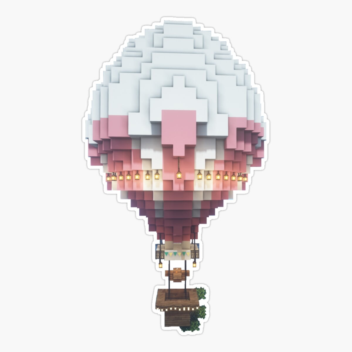 Onim Minecraft Hot Air Balloon Sticker, Phone Decal Water Bottle ...