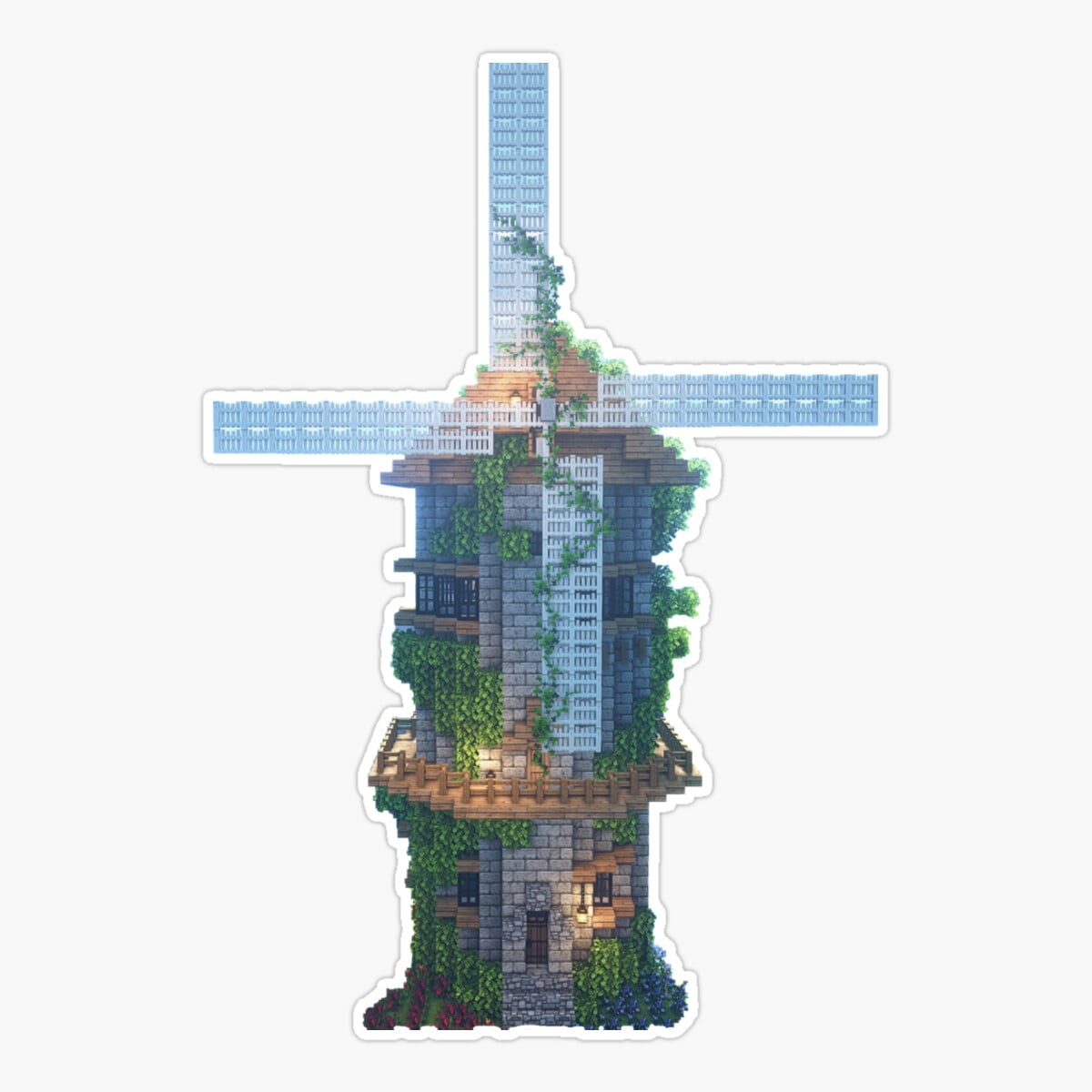 Onim Minecraft Windmill Sticker, Phone Decal Water Bottle Stickers Car ...