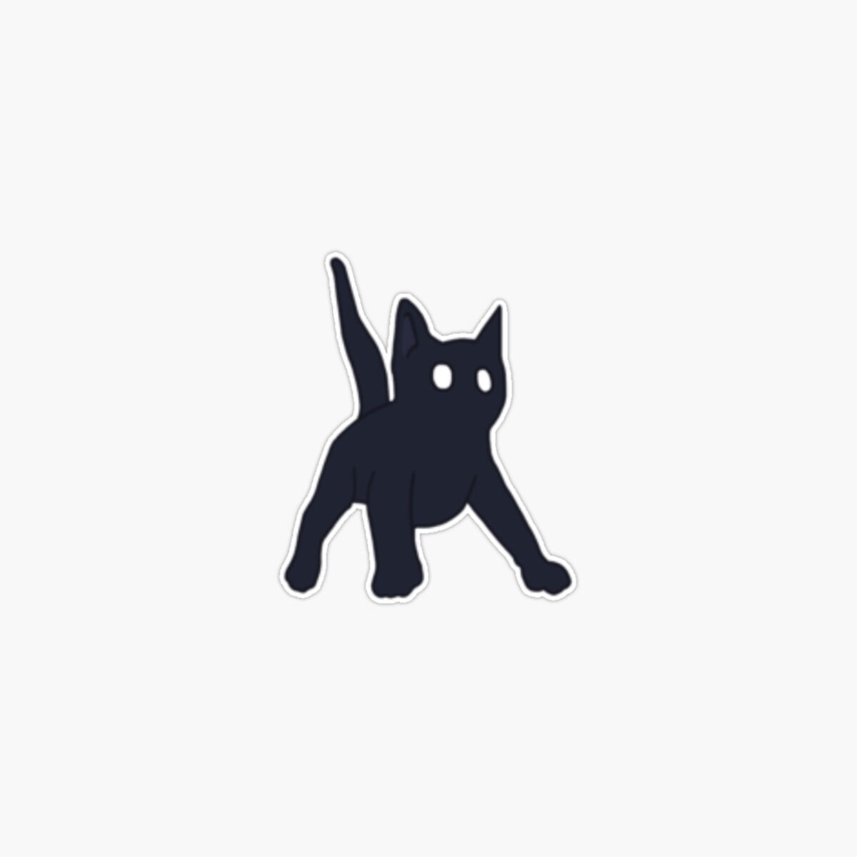 Onim Mini Black Cat Jumping Sticker, Phone Decal Water Bottle Stickers ...