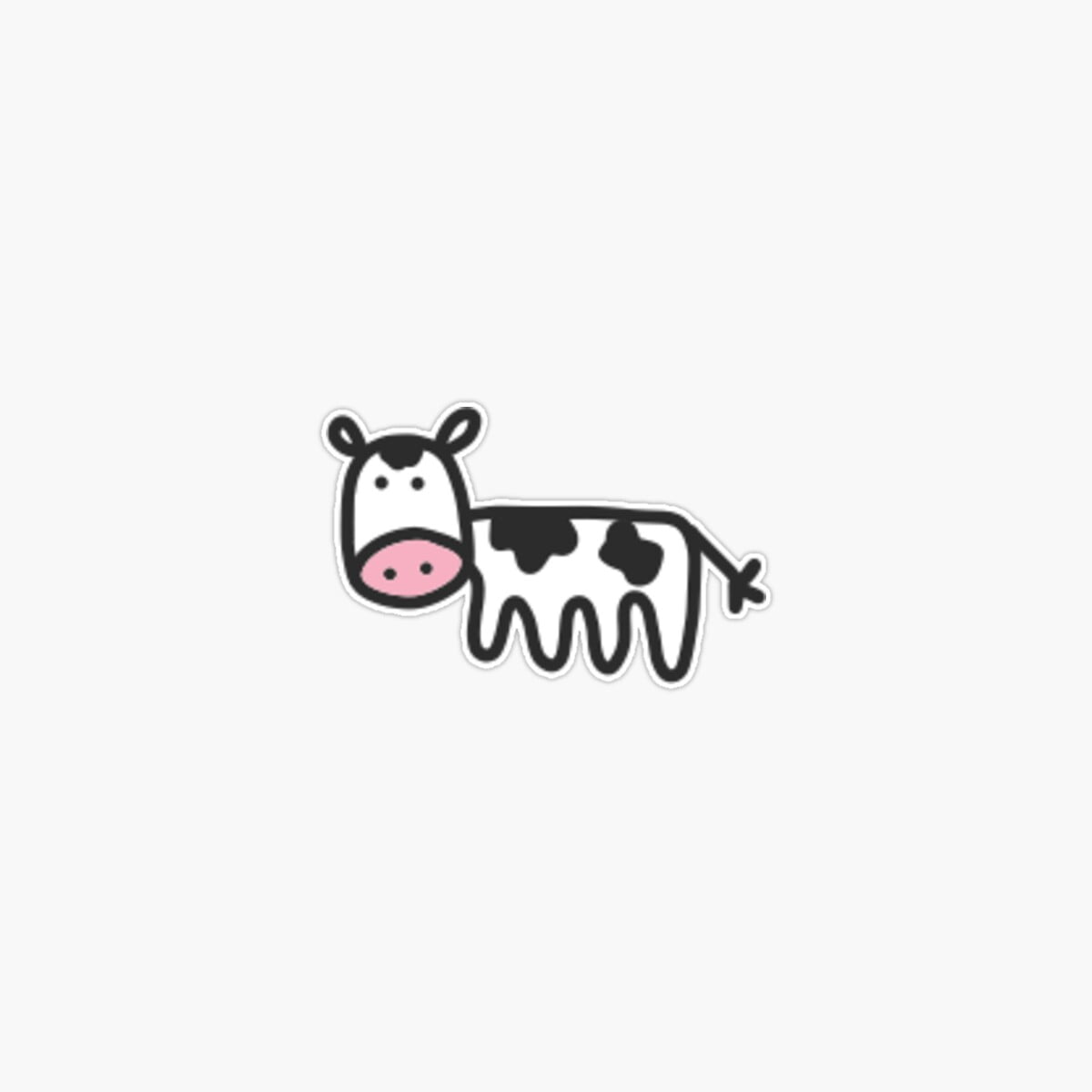Onim Mini Cow (Pink Nose) Sticker, Phone Decal Water Bottle Stickers ...