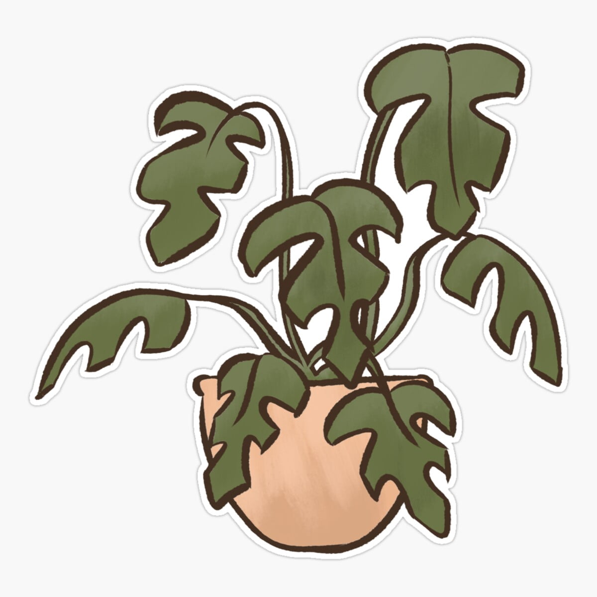 Onim Mini Monstera Sticker, Phone Decal Water Bottle Stickers Car ...