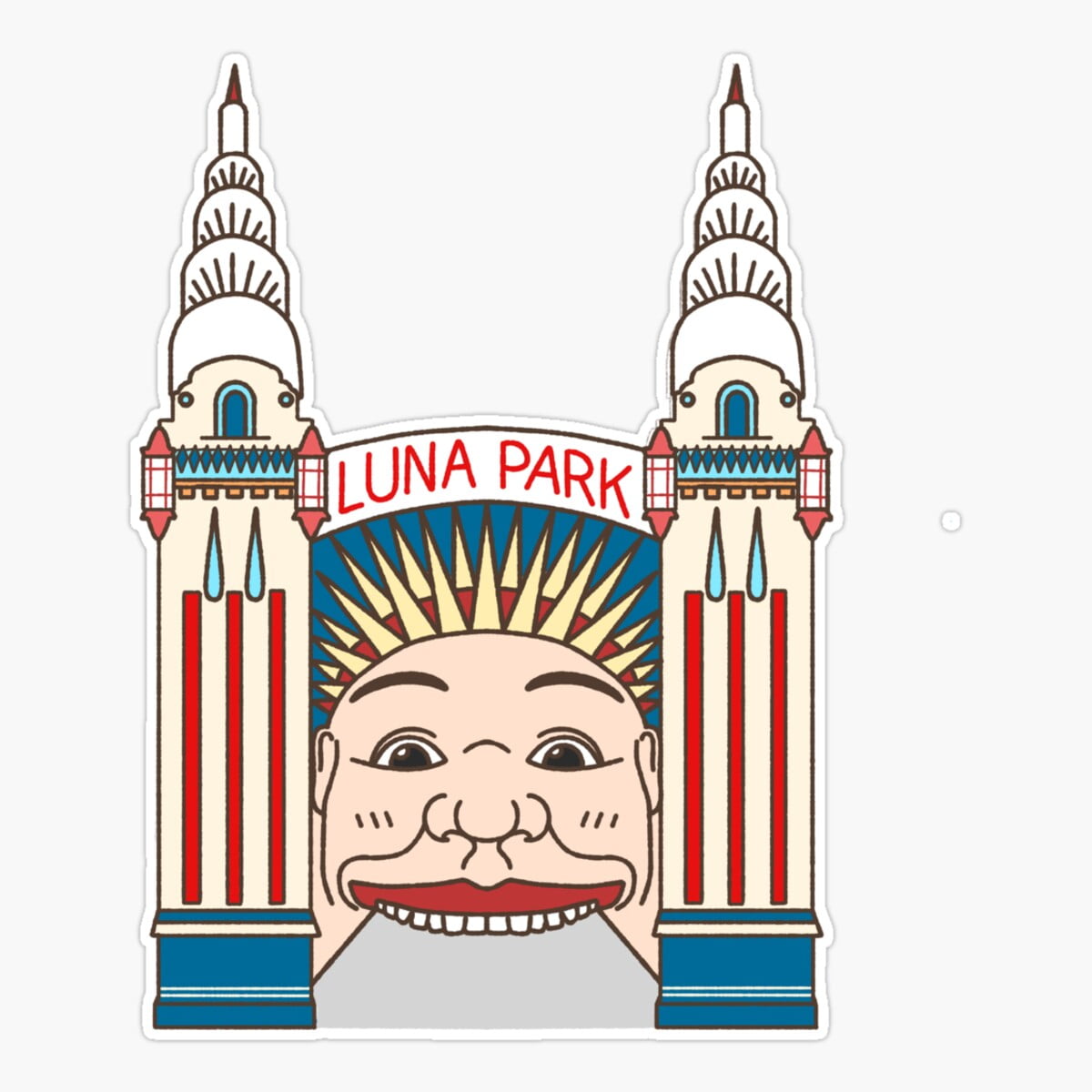 Onim Mini Sydney Luna Park Sticker, Phone Decal Water Bottle Stickers ...