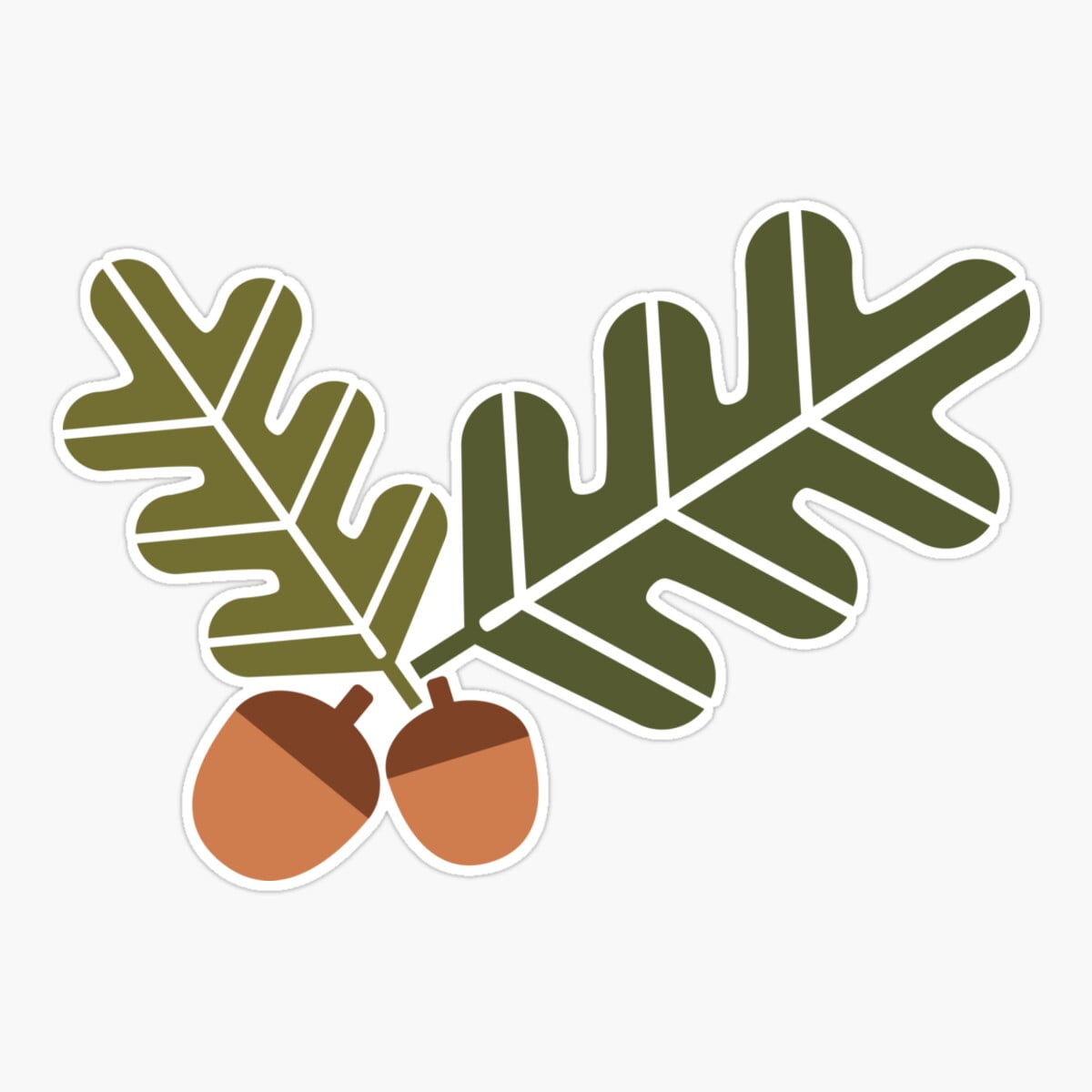 Onim Minimal Sessile Oak (Quercus Petraea) Sticker, Phone Decal Water ...