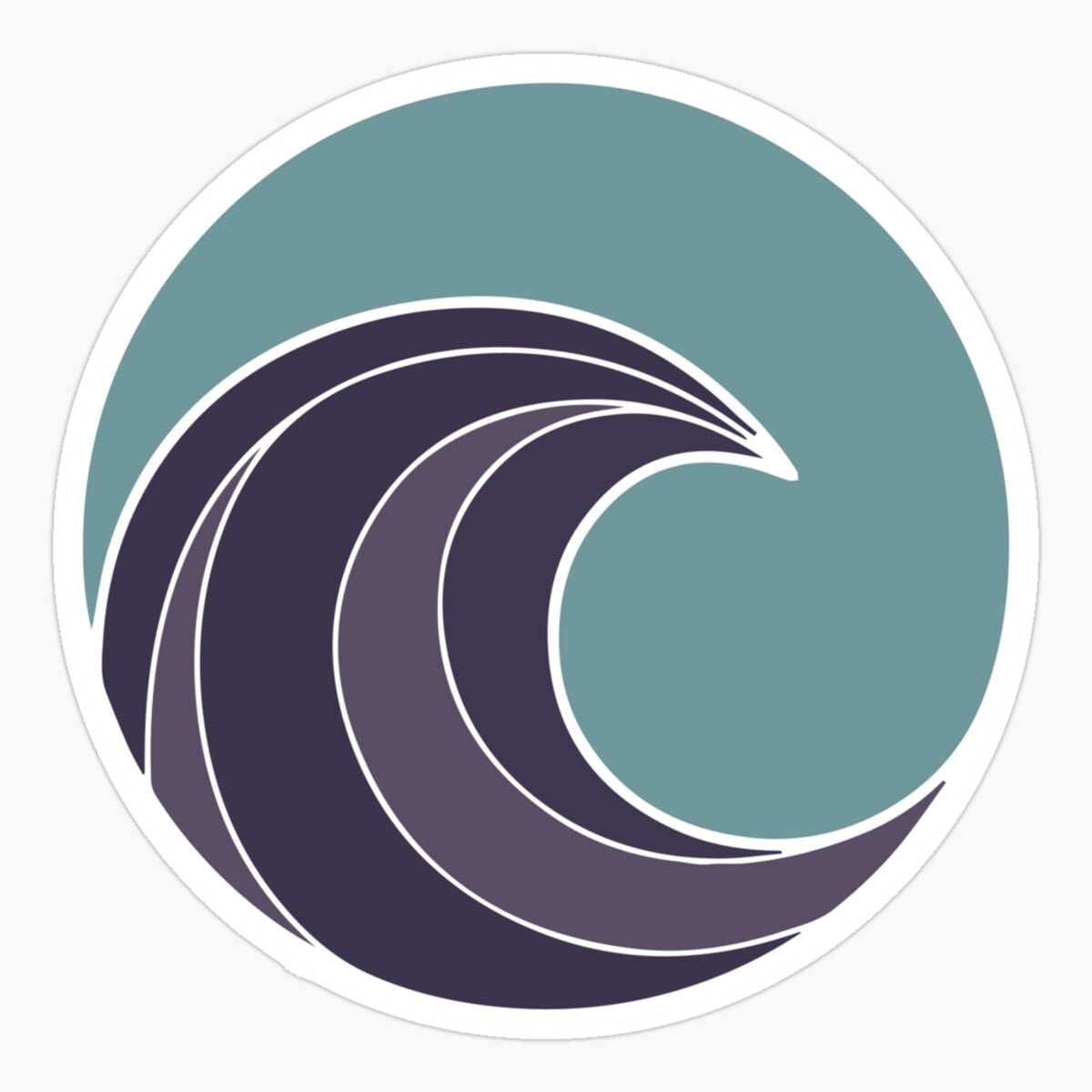 Onim Minimal Wave Sticker, Phone Decal Water Bottle Stickers Car Decals ...