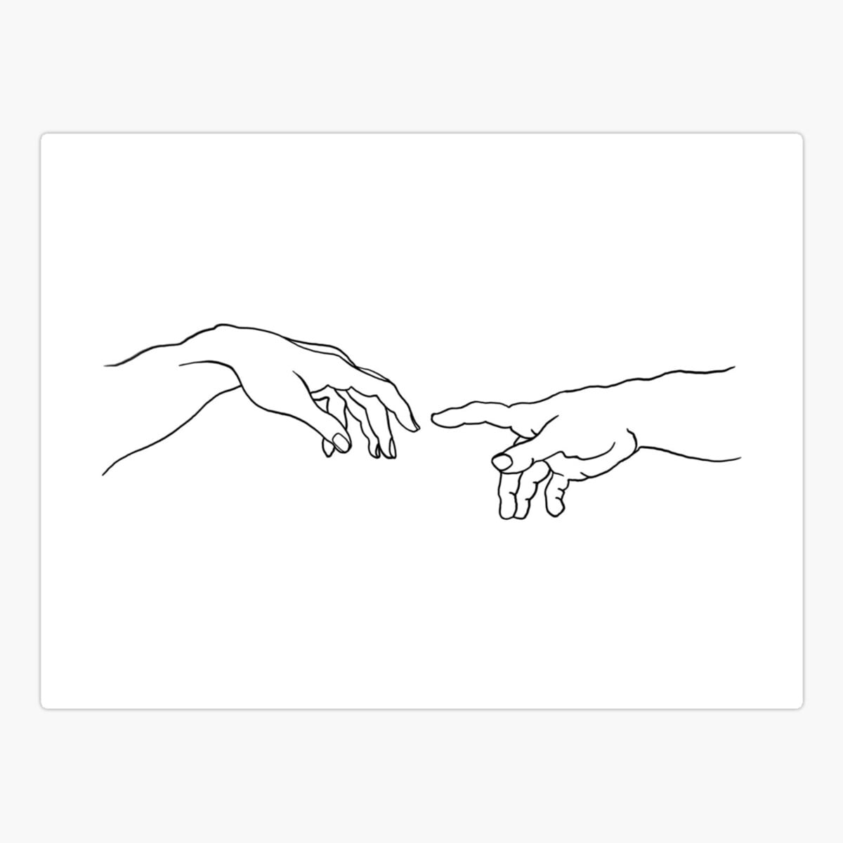 Onim Minimalist Creation Of Adam Sticker, Phone Decal Water Bottle ...